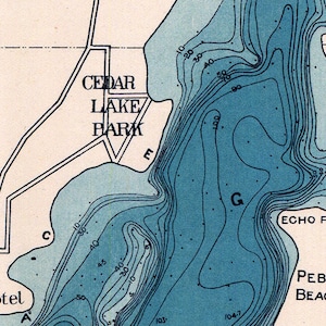 1899 Map of Big Cedar Lake Washington County Wisconsin - Etsy