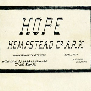 1916 Map of Hope Hempstead County Arkansas - Etsy