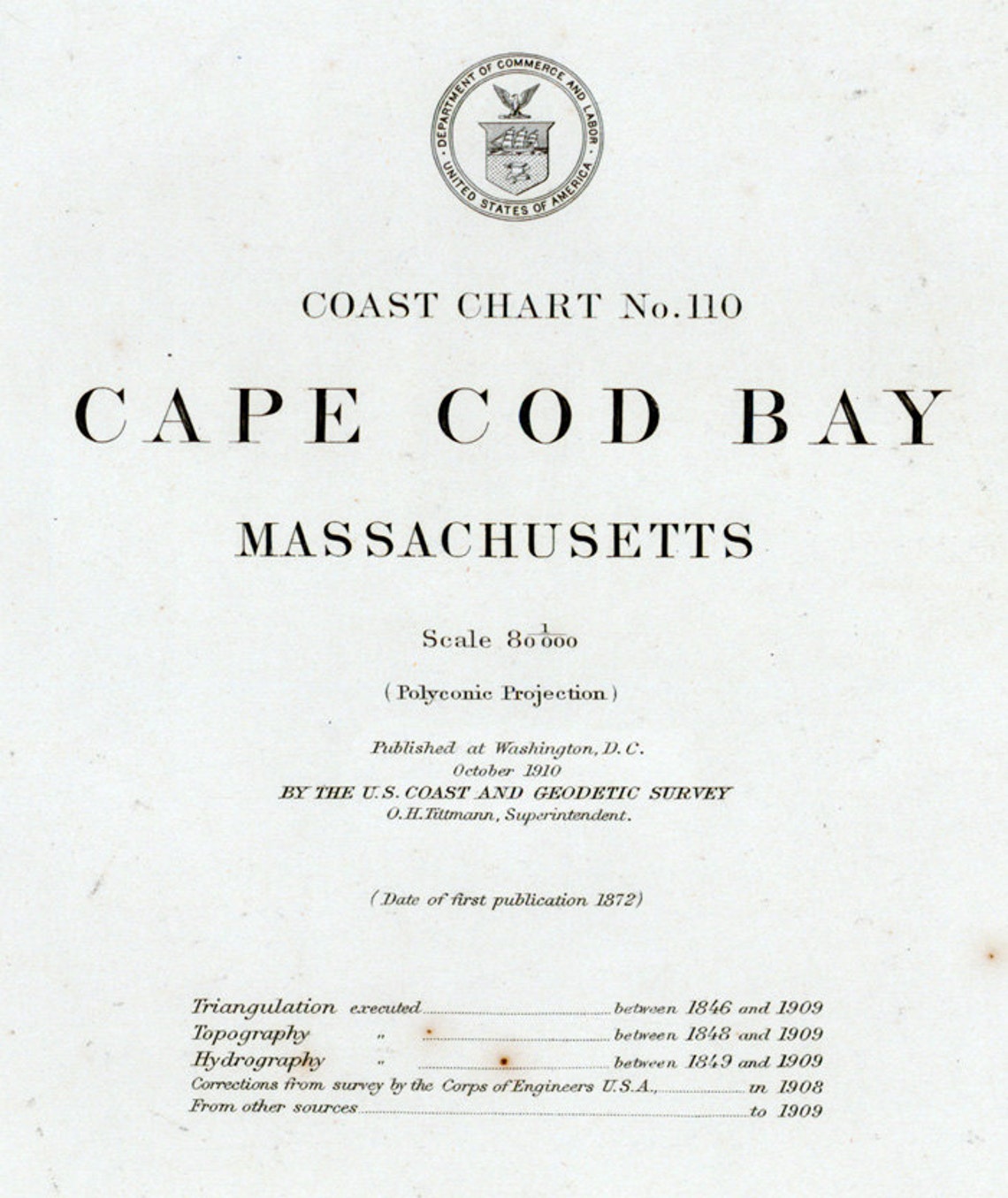 1910 Nautical Chart Map of Cape Cod Bay Massachusetts - Etsy