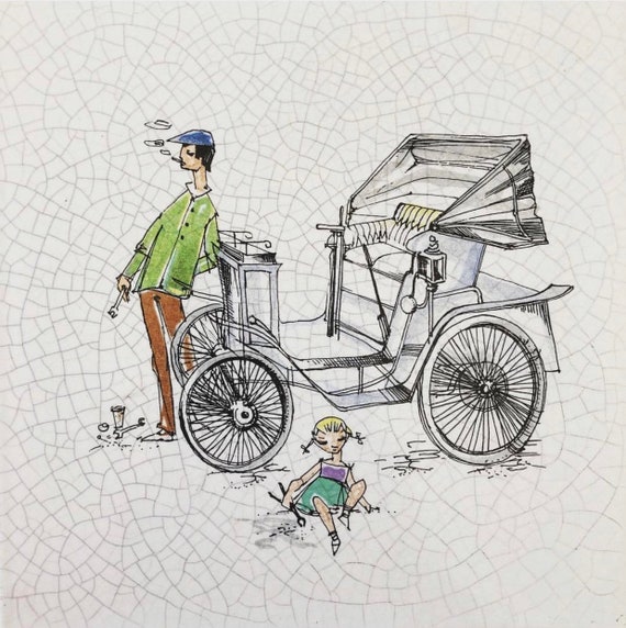 Marzi & Remy Helmut Krüger German Ceramic Tile Hand Painted | Etsy