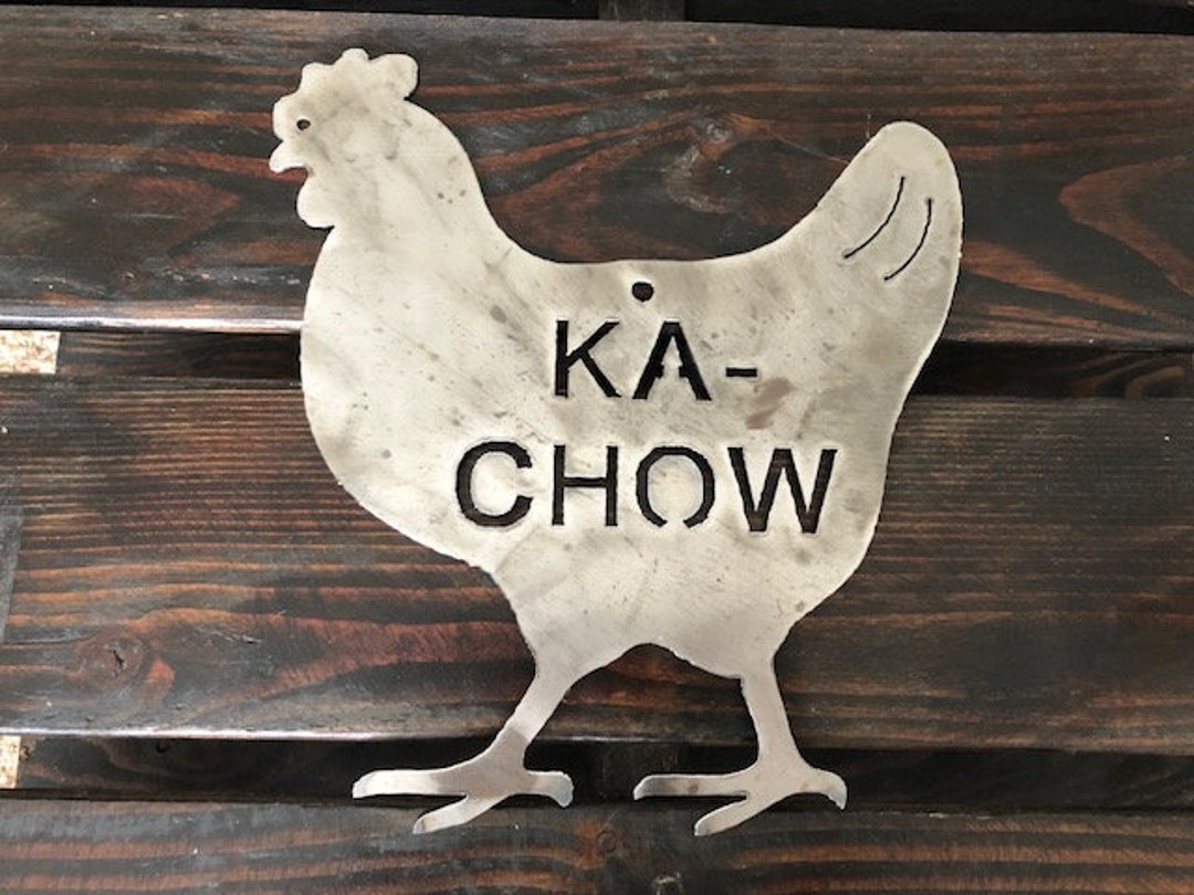 Rustic Recycled Metal Large Steel Farm Hen Chicken Sign Emblem Plaque ...
