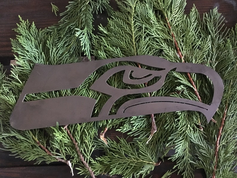 Rustic Recycled Steel Metal Seahawk Seahawk's Sports Wall - Etsy