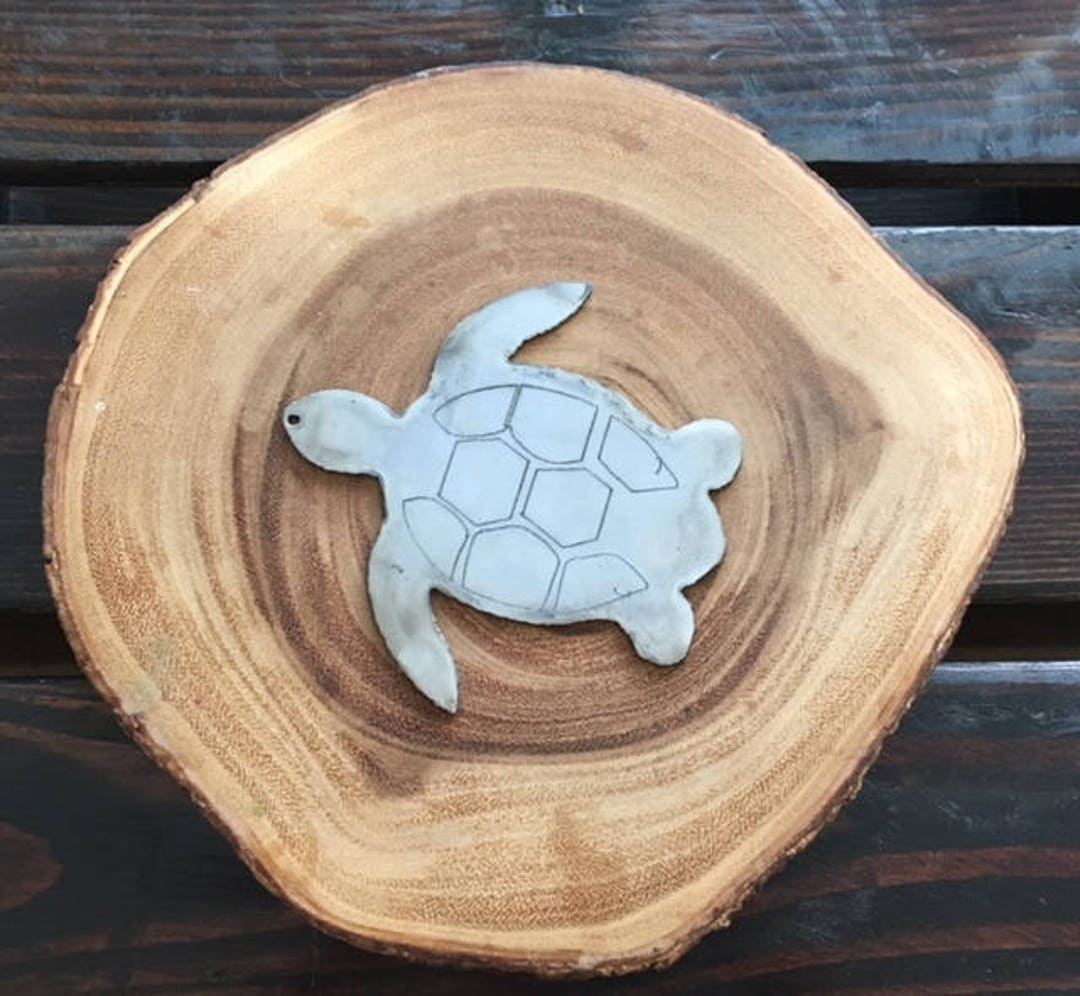 Rustic Recycled Steel Metal Turtle Tortoise Ornament Christmas Holiday ...
