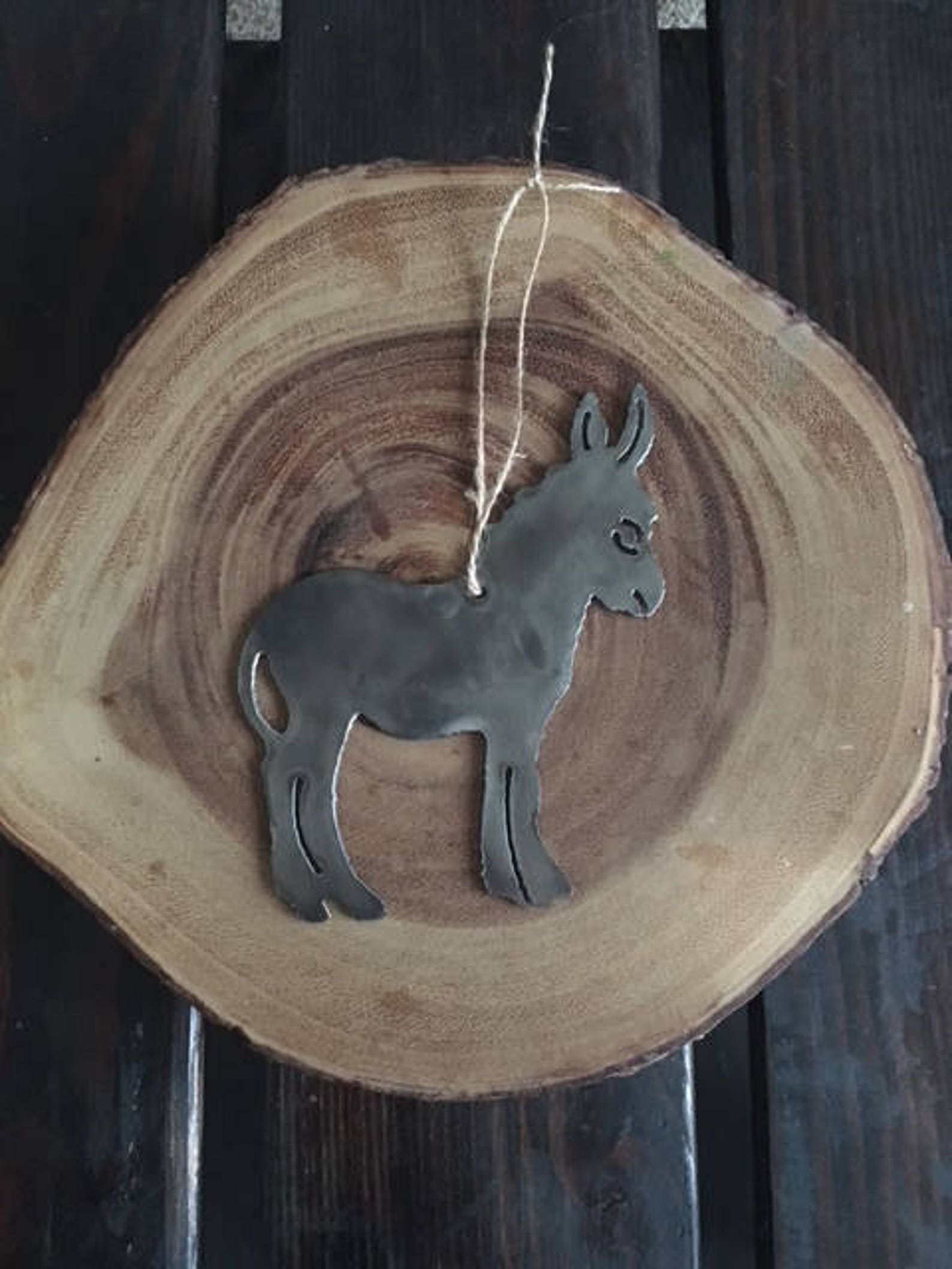 Rustic Recycled Steel Metal Donkey Ornament Holiday Gift - Etsy