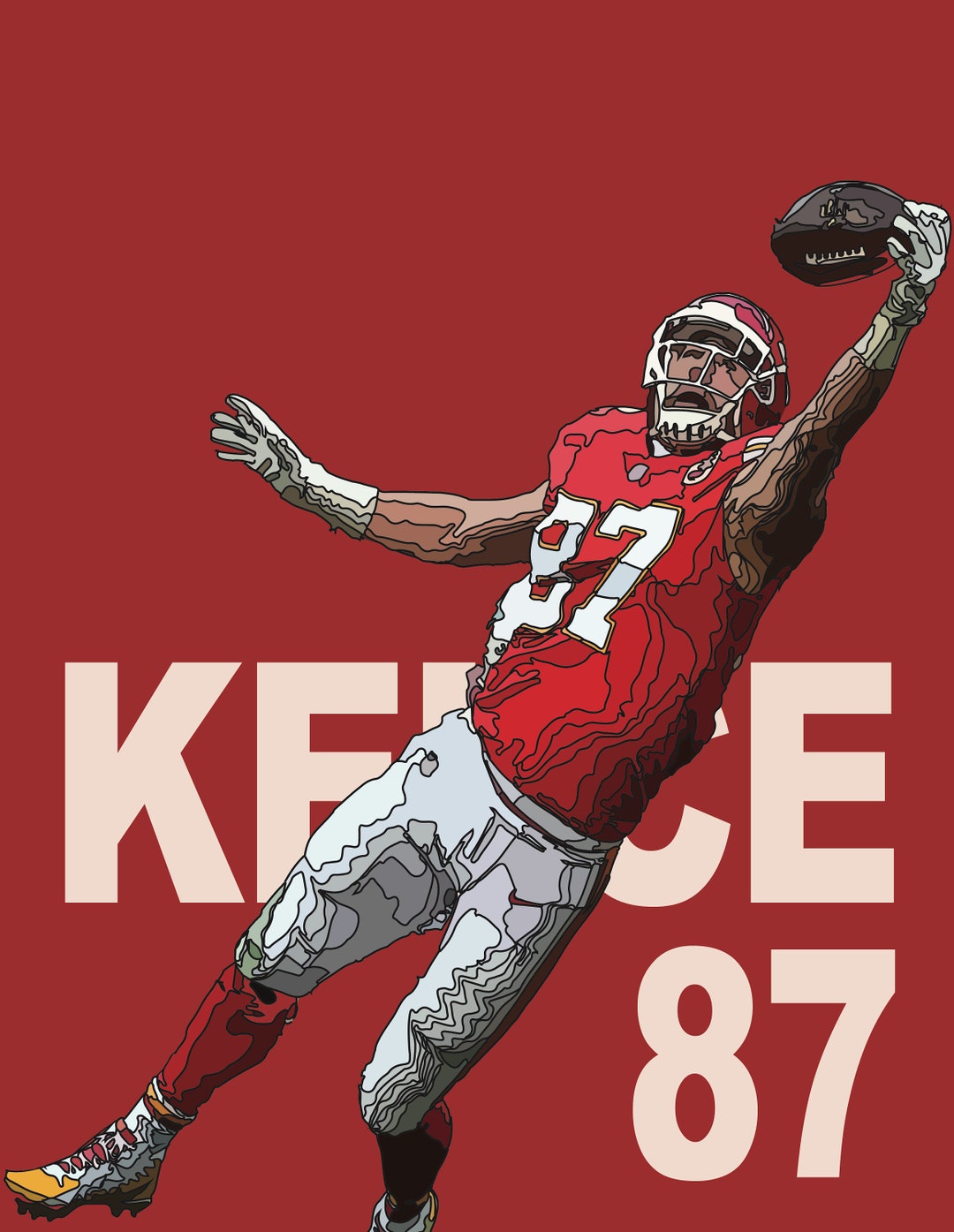 DIGITAL DOWNLOAD - Travis Kelce // Kansas City Chiefs Poster - Etsy