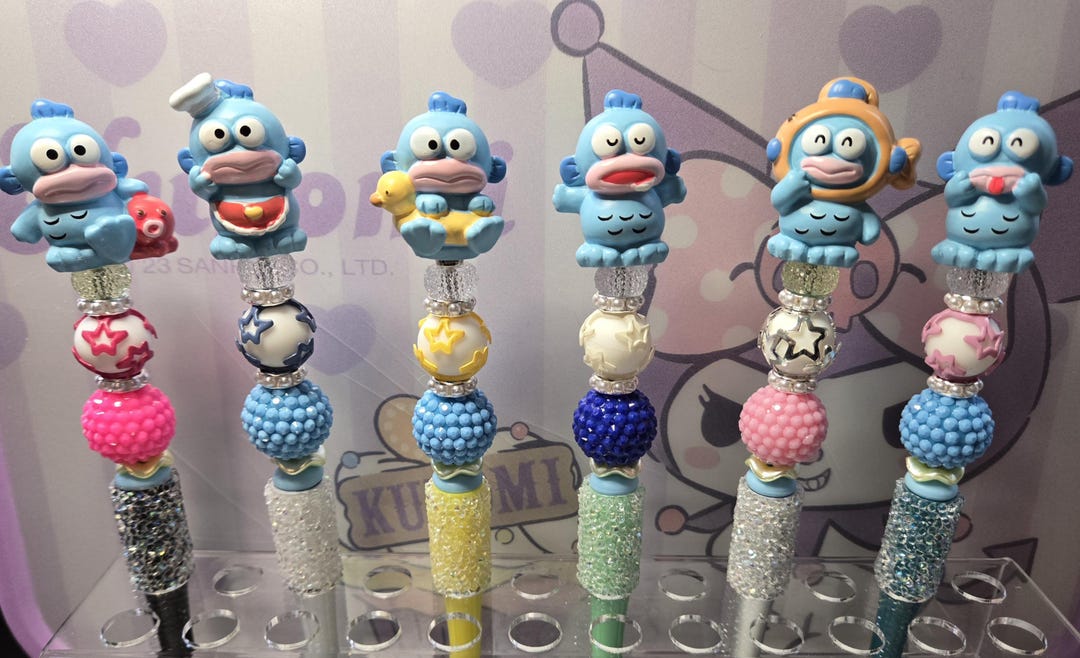 SANRIO Hangyodon FISHMAN Fancy PEN | Cute Custom Beaded Pens | Fun Gift ...