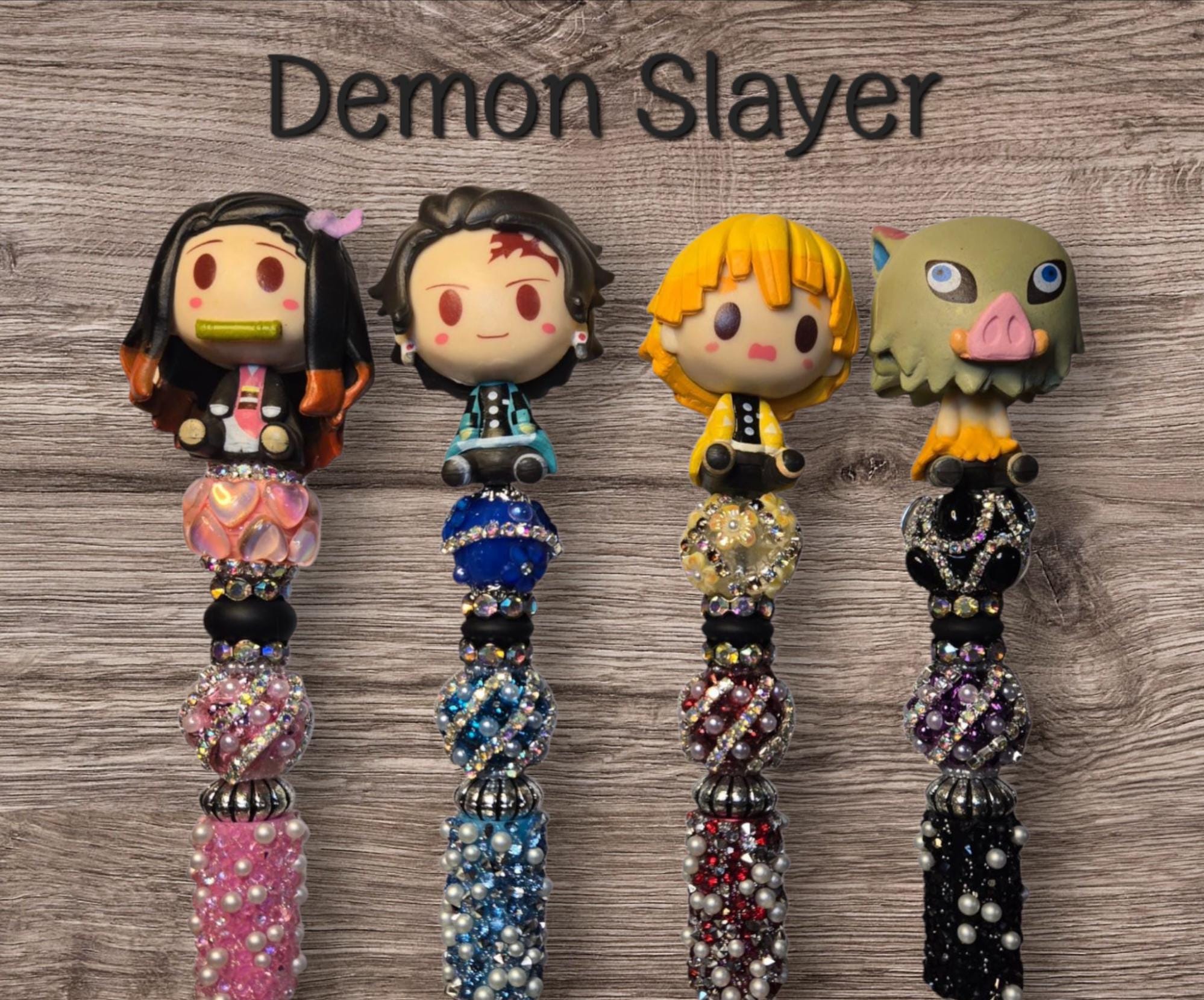 DEMON SLAYER Fancy PEN | Cute Custom Beaded Pens | Fun Gift | Office ...