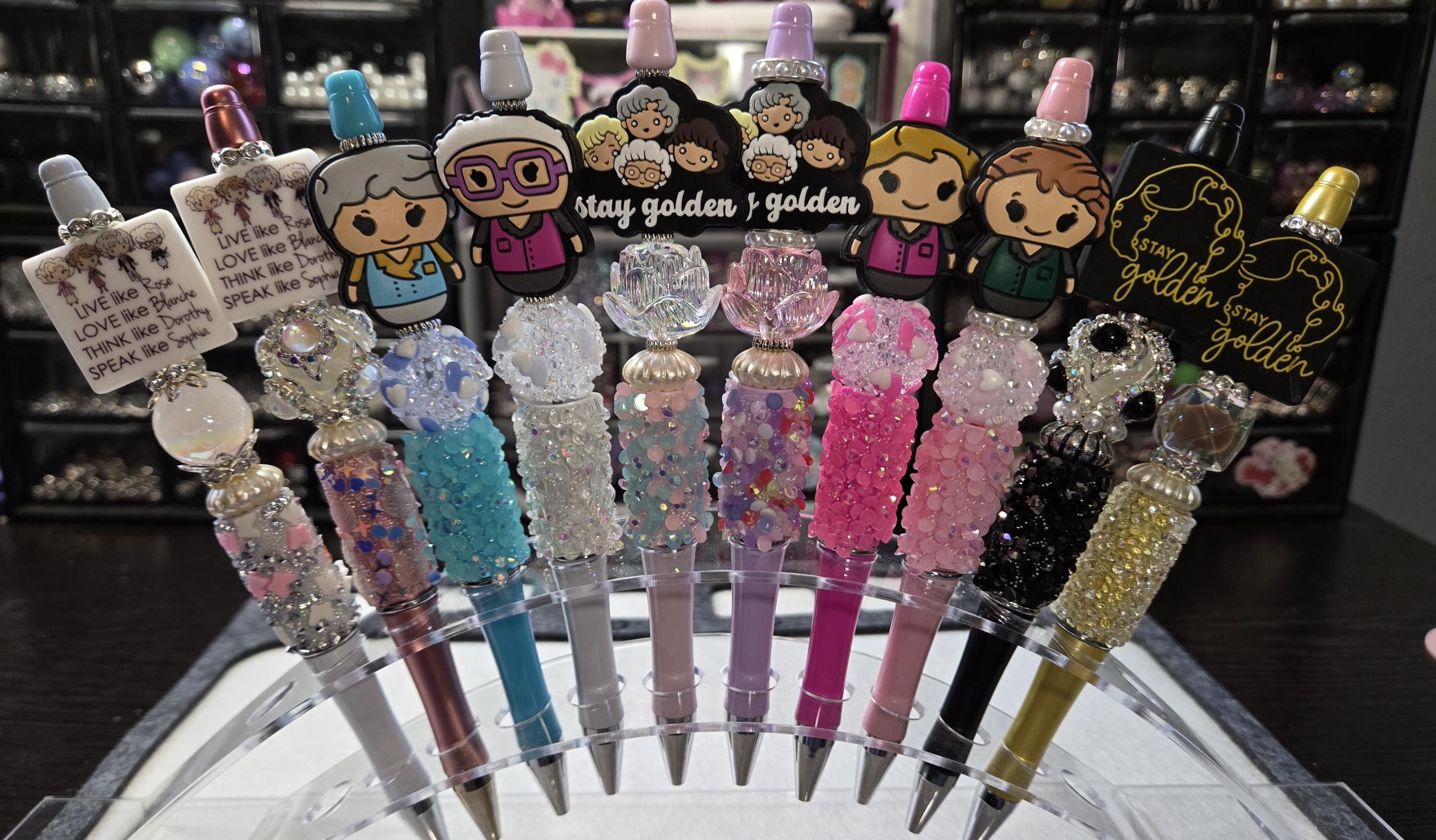 GOLDEN GIRLS Fancy PEN| Cute Custom Beaded Pens| Fun Gift| Office ...
