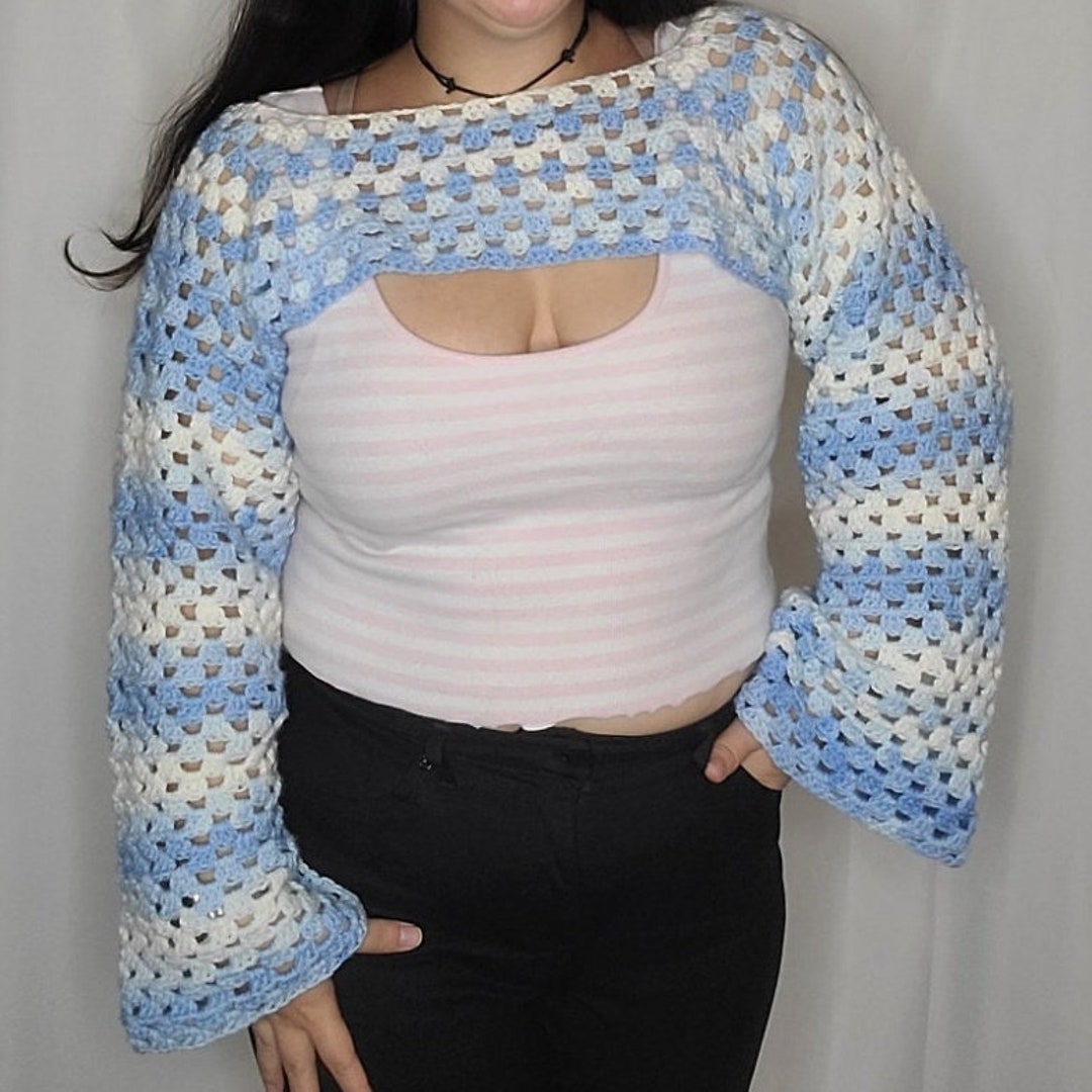 Sloan Shrug - Handmade Ultra Crop Sweater in Cloud - Etsy