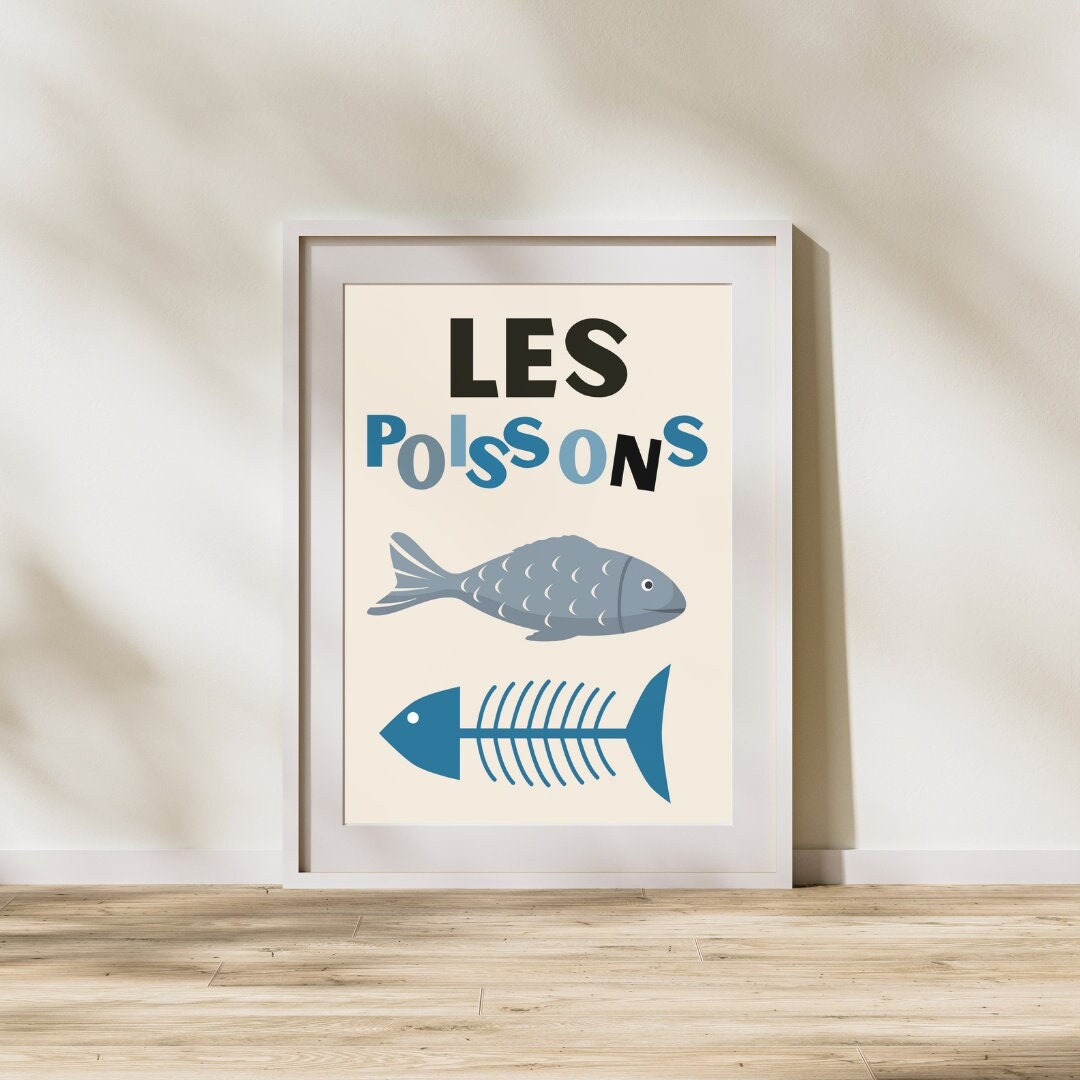 Les Poissons the Fish French Wall Art Poster Digital Download Printable ...