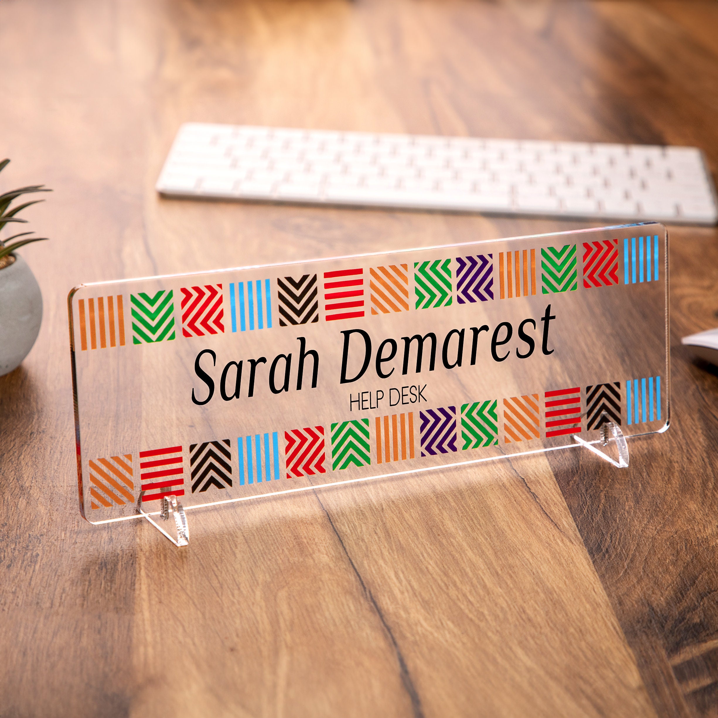 Office Manager Desk Name Plate, Clear Acrylic Plaque Sign, New Worker ...