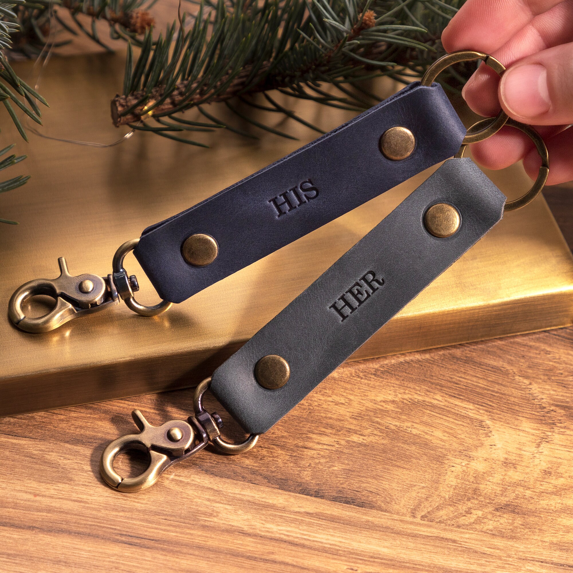 Personalized Leather Keyfob, Custom Leather Keyfob With Trigger Snap ...