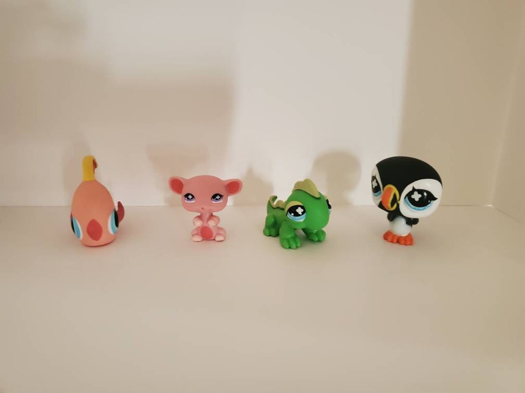 Littlest Pet Shop LPS 10 Pack Set of 4 Funniest Pets #651 Lizard #622 ...