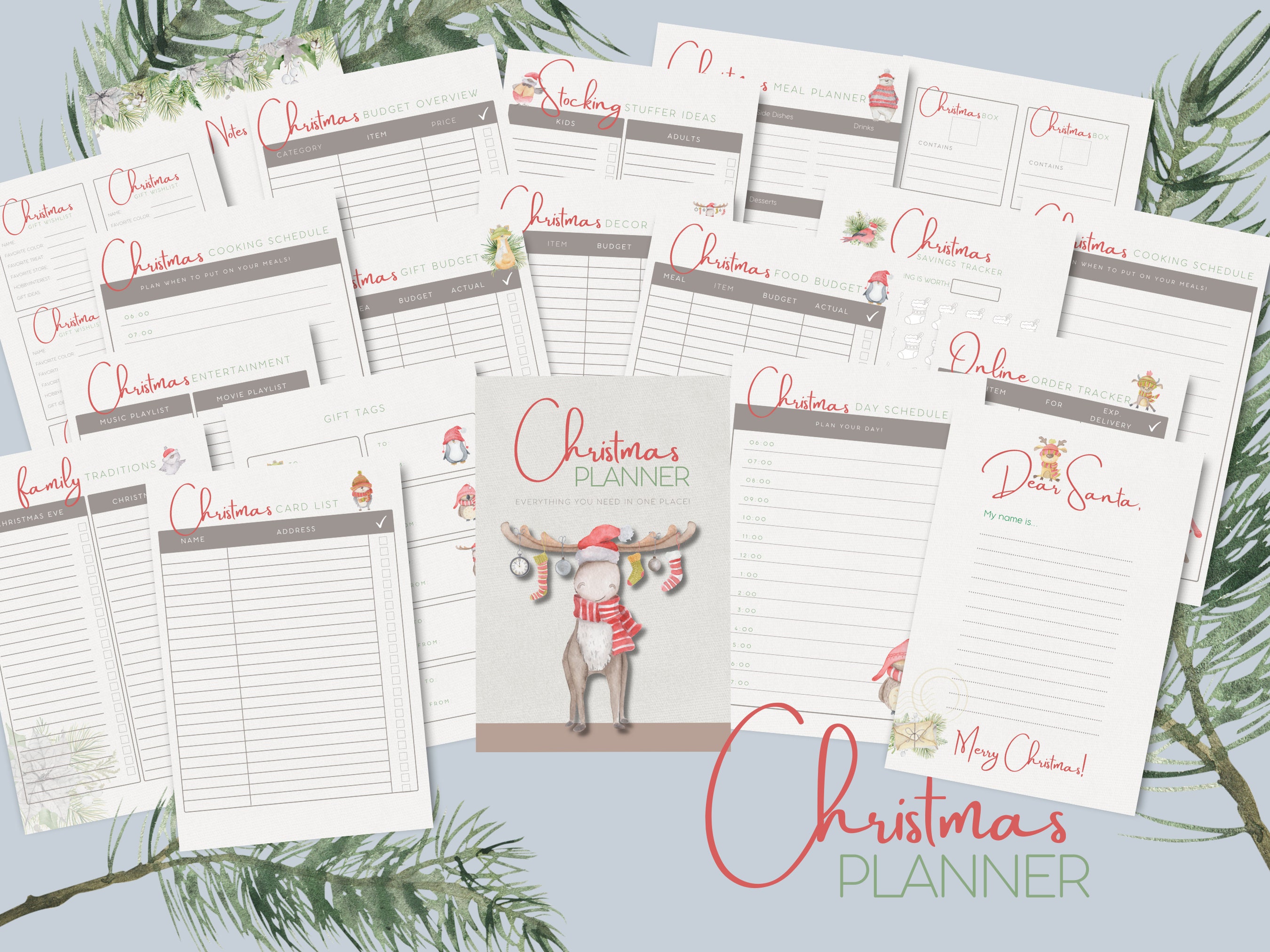 Christmas Planner Printable Holiday Planner Gift Budget Planner Xmas ...