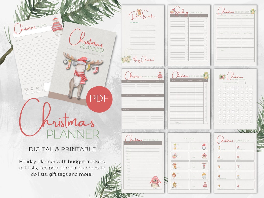 Christmas Planner Printable Holiday Planner Gift Budget Planner Xmas ...