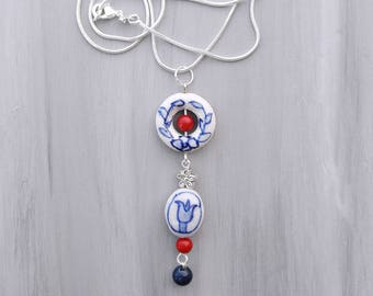 Delft Blue Necklace - Etsy