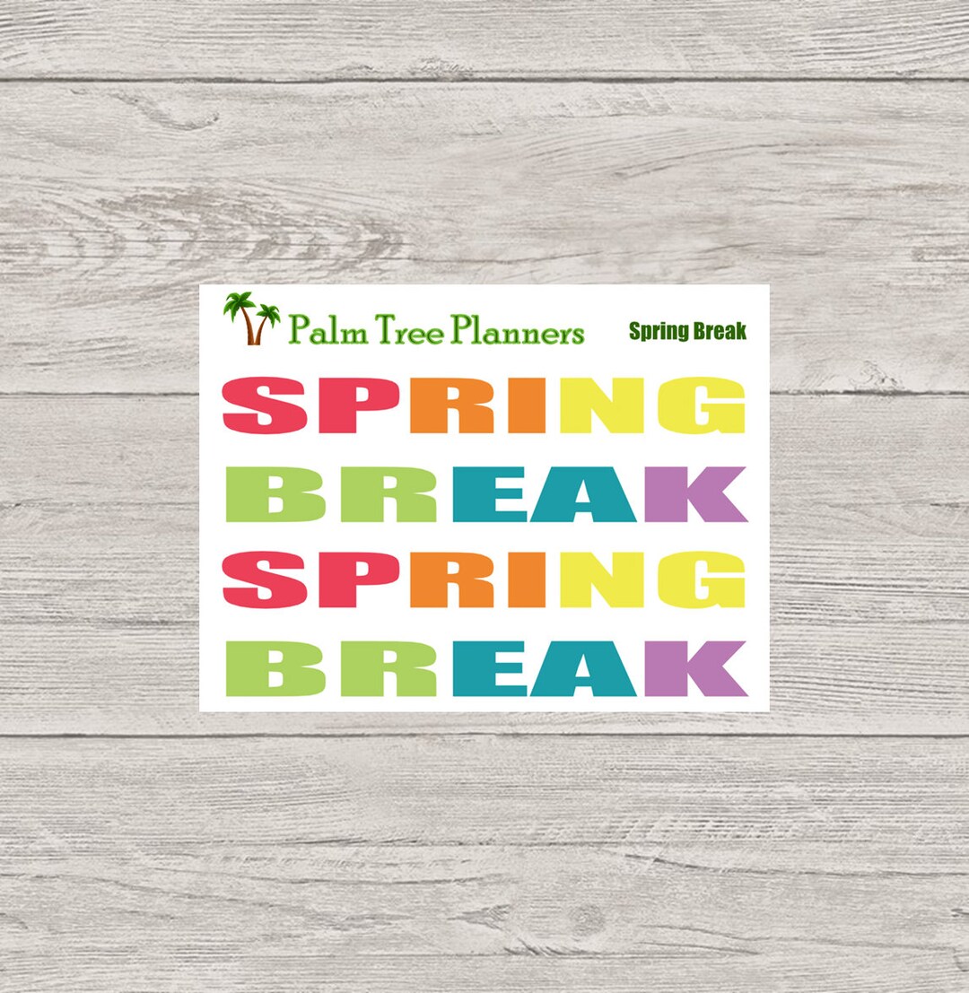 Spring Break Banner Planner Stickers - Etsy