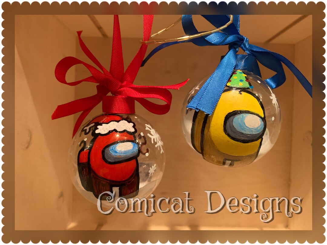 Among Us Glass Handpainted Ornaments - Etsy