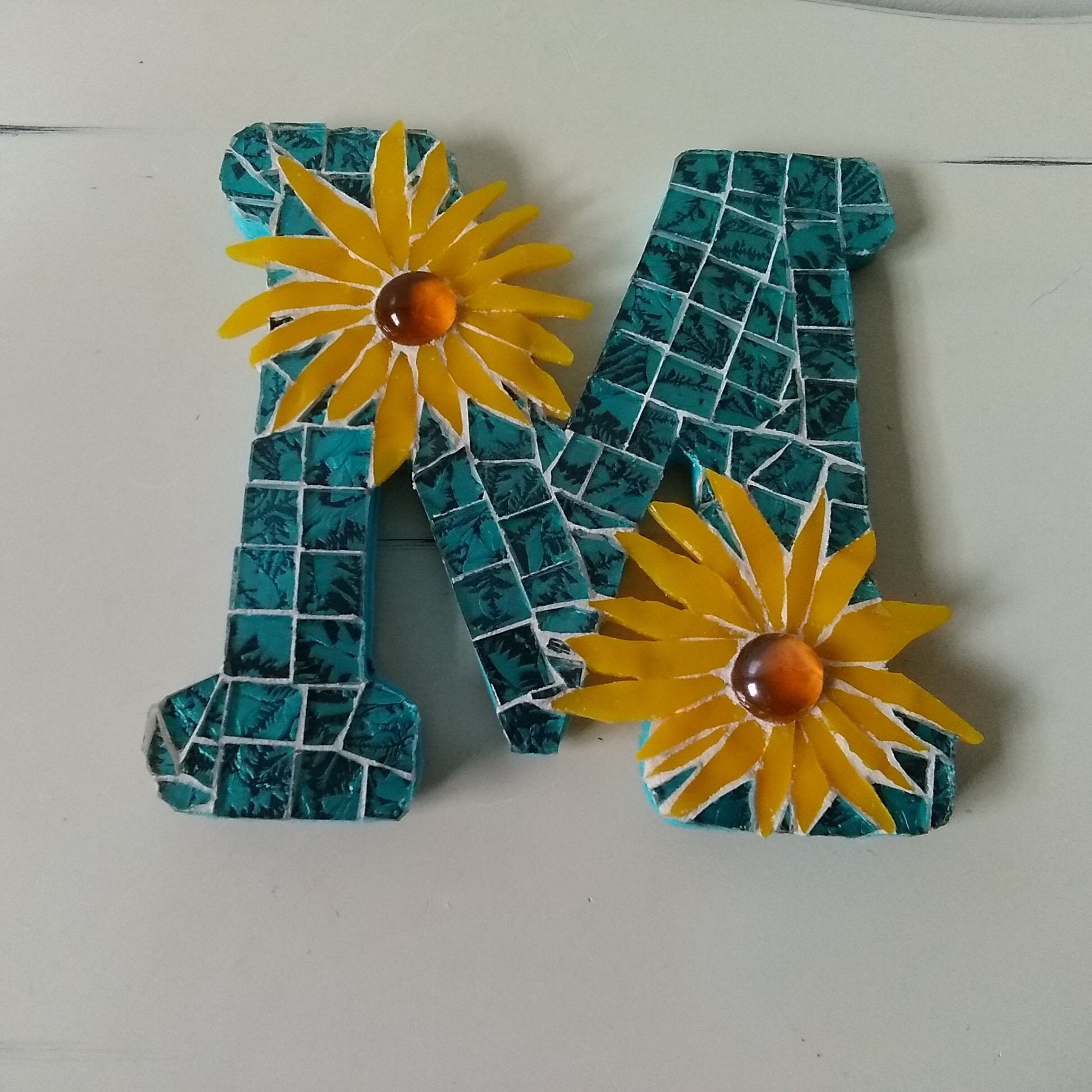 Mosaic Stained Glass and Blue Van Gogh Glass Hanging or Standing ...