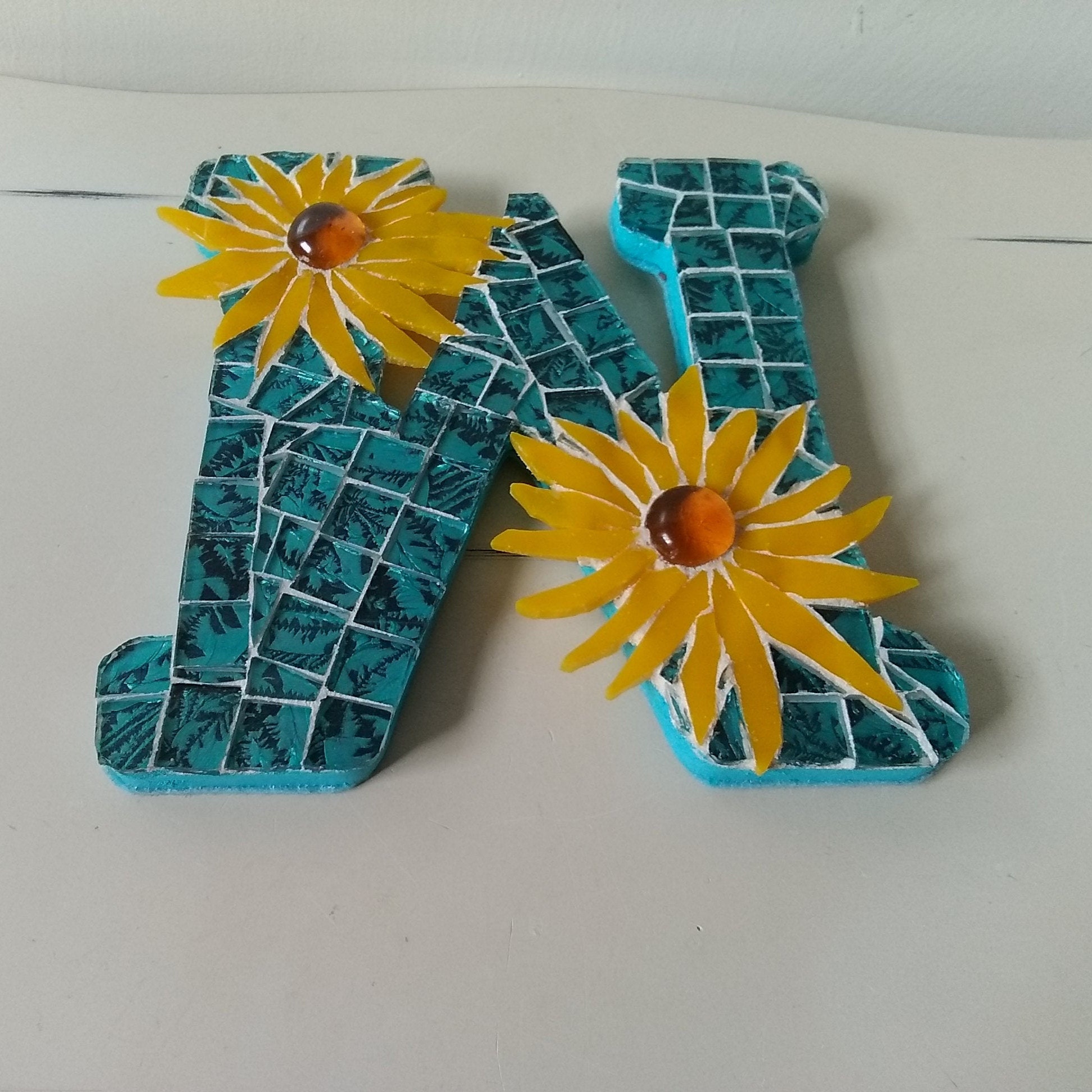 Mosaic Stained Glass and Blue Van Gogh Glass Hanging or Standing ...