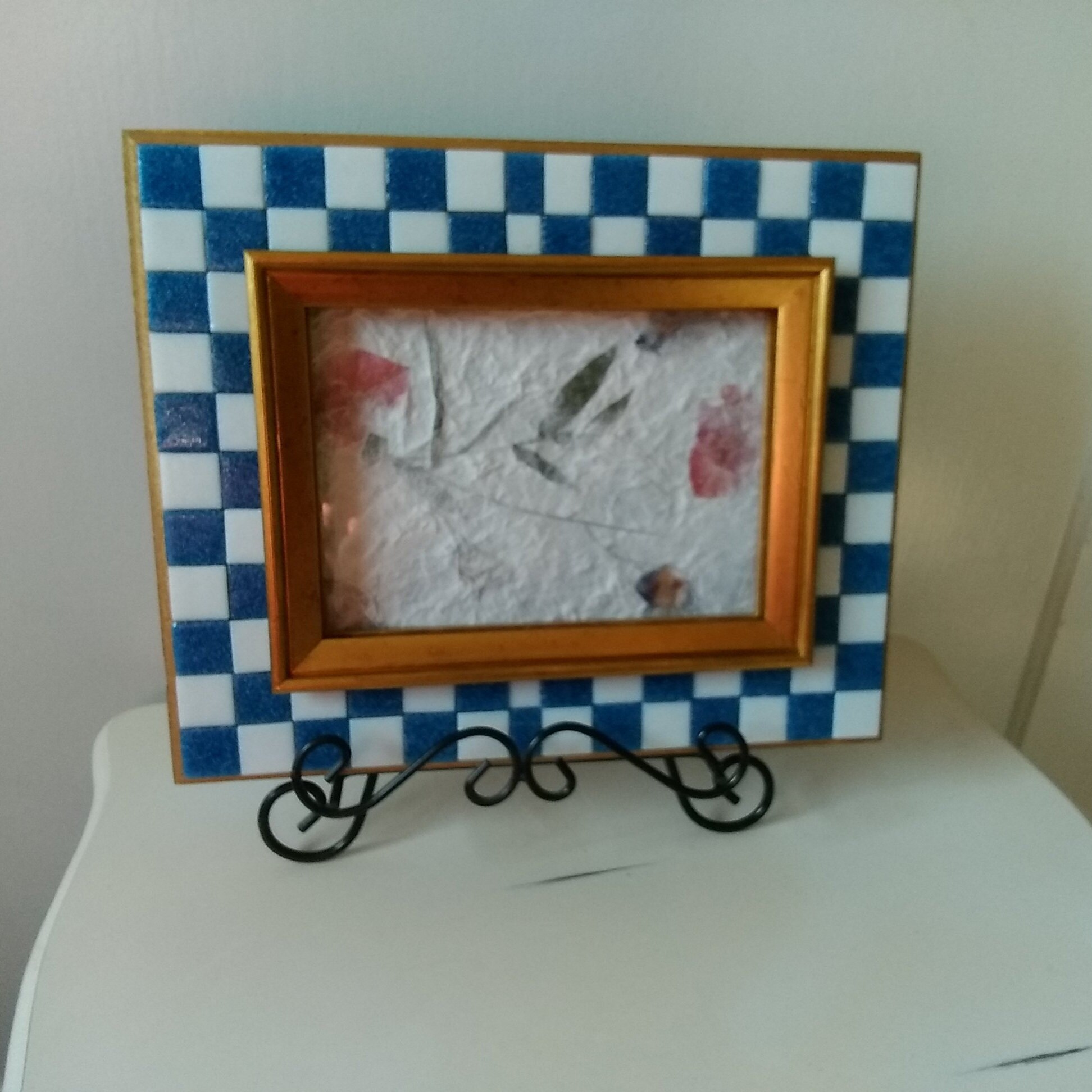 Blue and White Checkerboard Horizontal or Vertical, Standing or Hanging ...