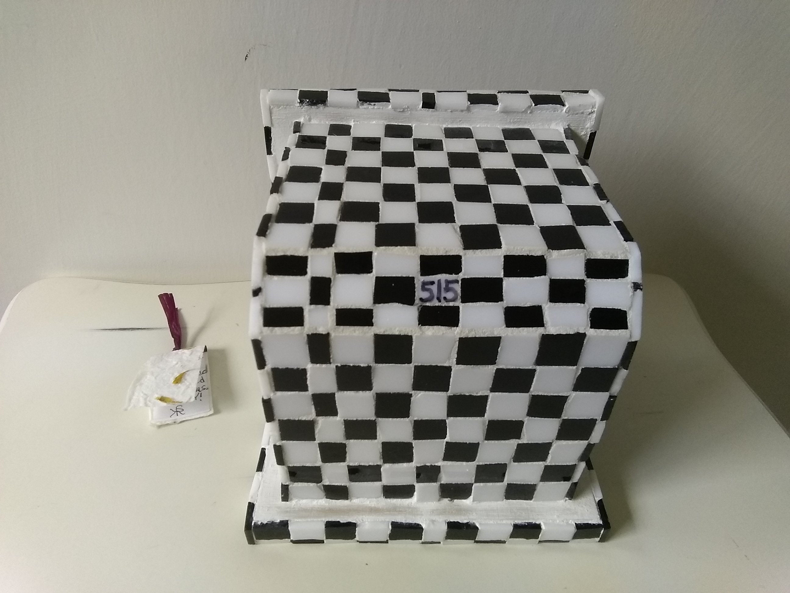 Checkerboard Black and White Stained Glass Large Inside or Outside ...