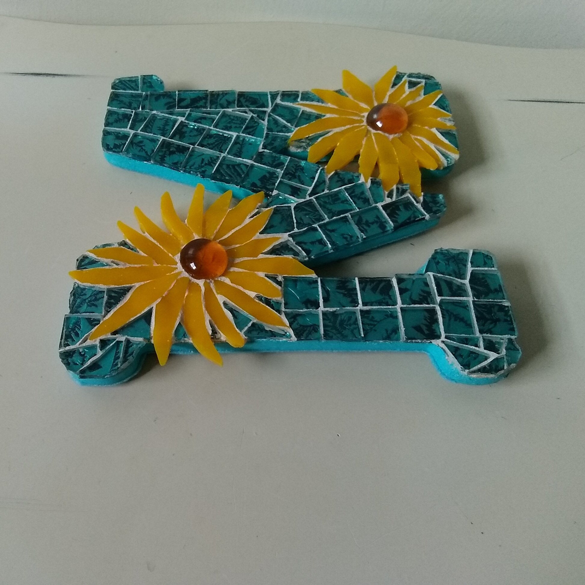 Mosaic Stained Glass and Blue Van Gogh Glass Hanging or Standing ...