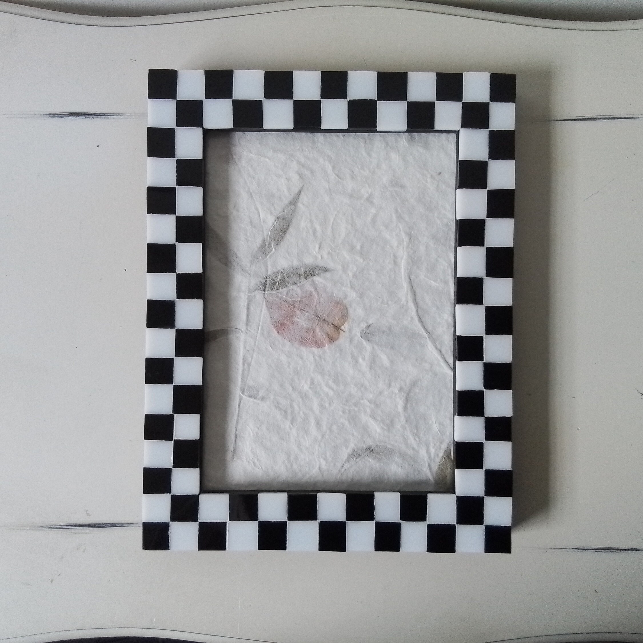 Mosaic Stained Glass Black and White Checkerboard/checkered Hanging or ...