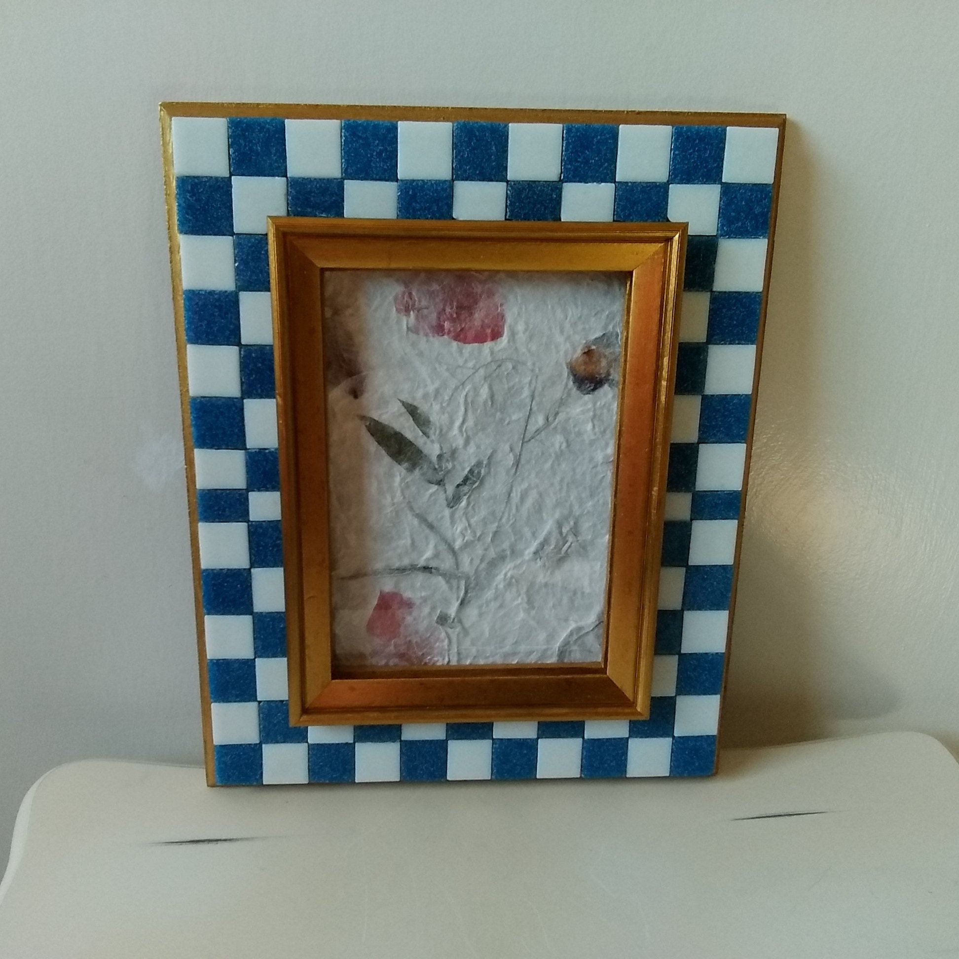 Blue and White Checkerboard Horizontal or Vertical, Standing or Hanging ...