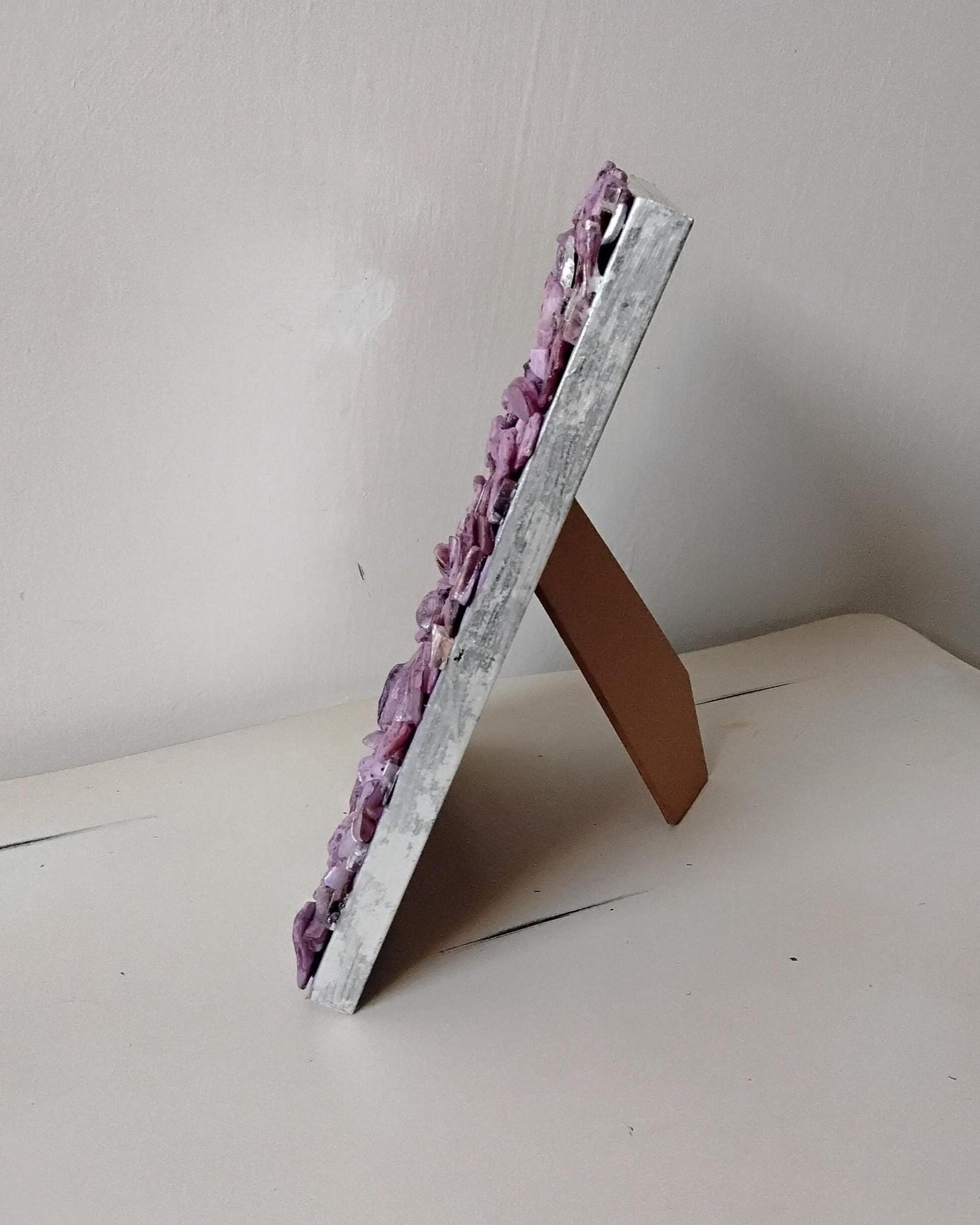 Purple Lavender-stained Abalone Shell and Mirror Vertical or Horizontal ...