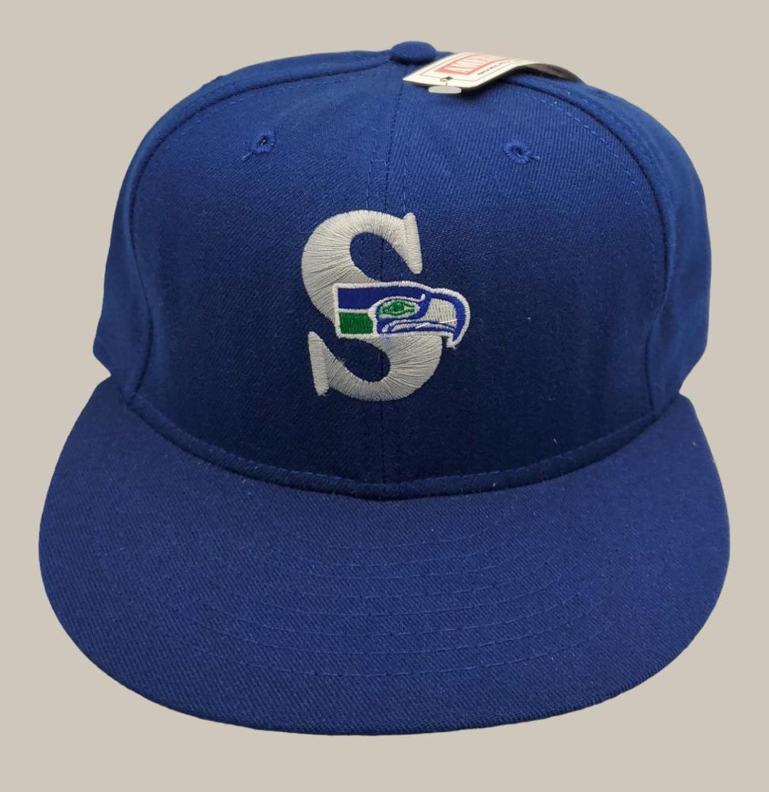 Vintage NFL Seattle Seahawks Fitted Hat Flat Bill Baseball Cap Size 7 1 ...