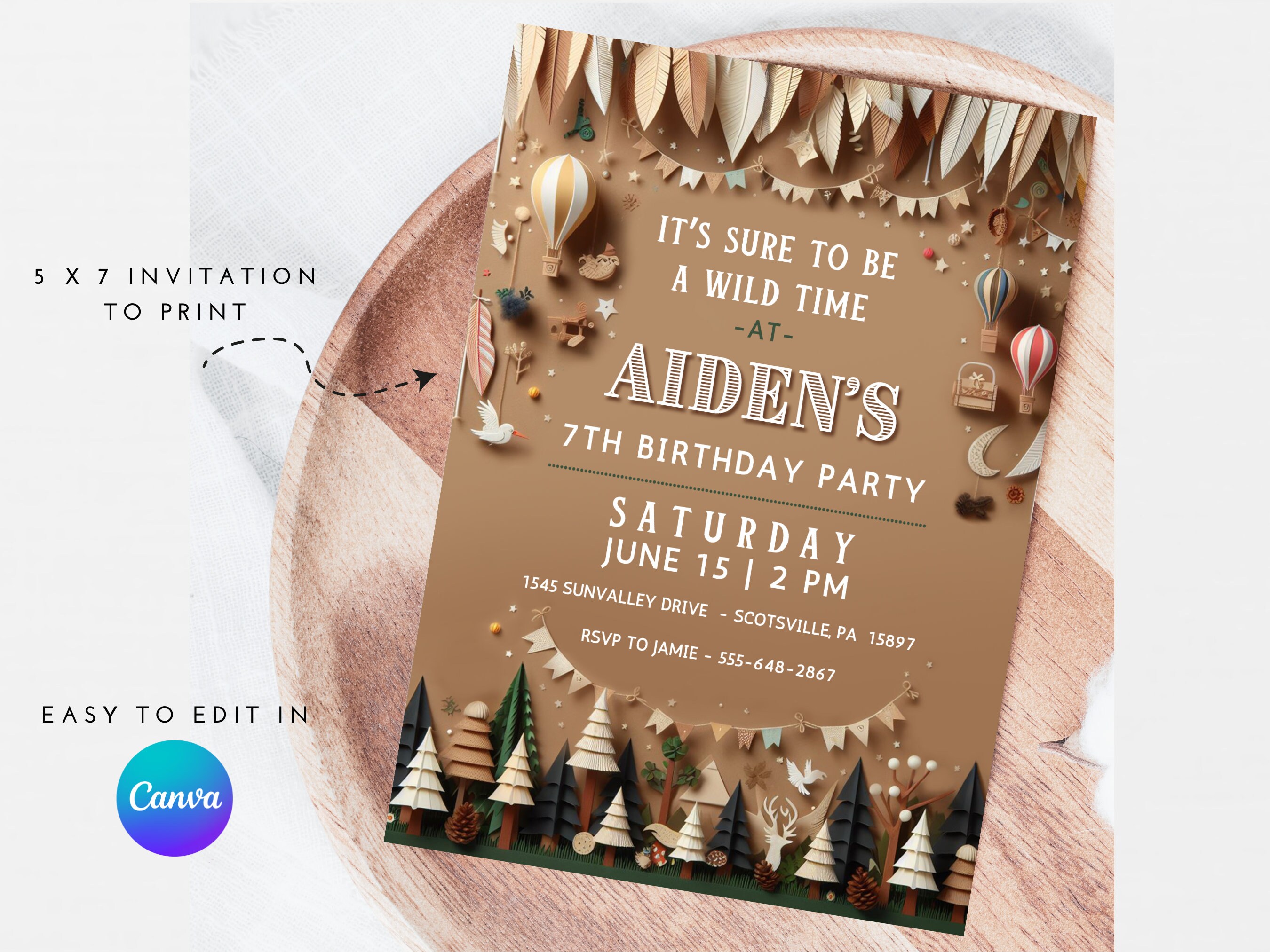 Woodland Invitation Templates | Digital & Printable Forest Invites ...