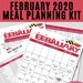 February 2020 Monthly Meal Planner With Grocery List and Cookbook BONUS ...