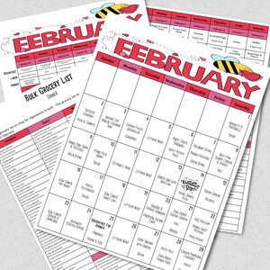 February 2020 Monthly Meal Planner With Grocery List and Cookbook ...