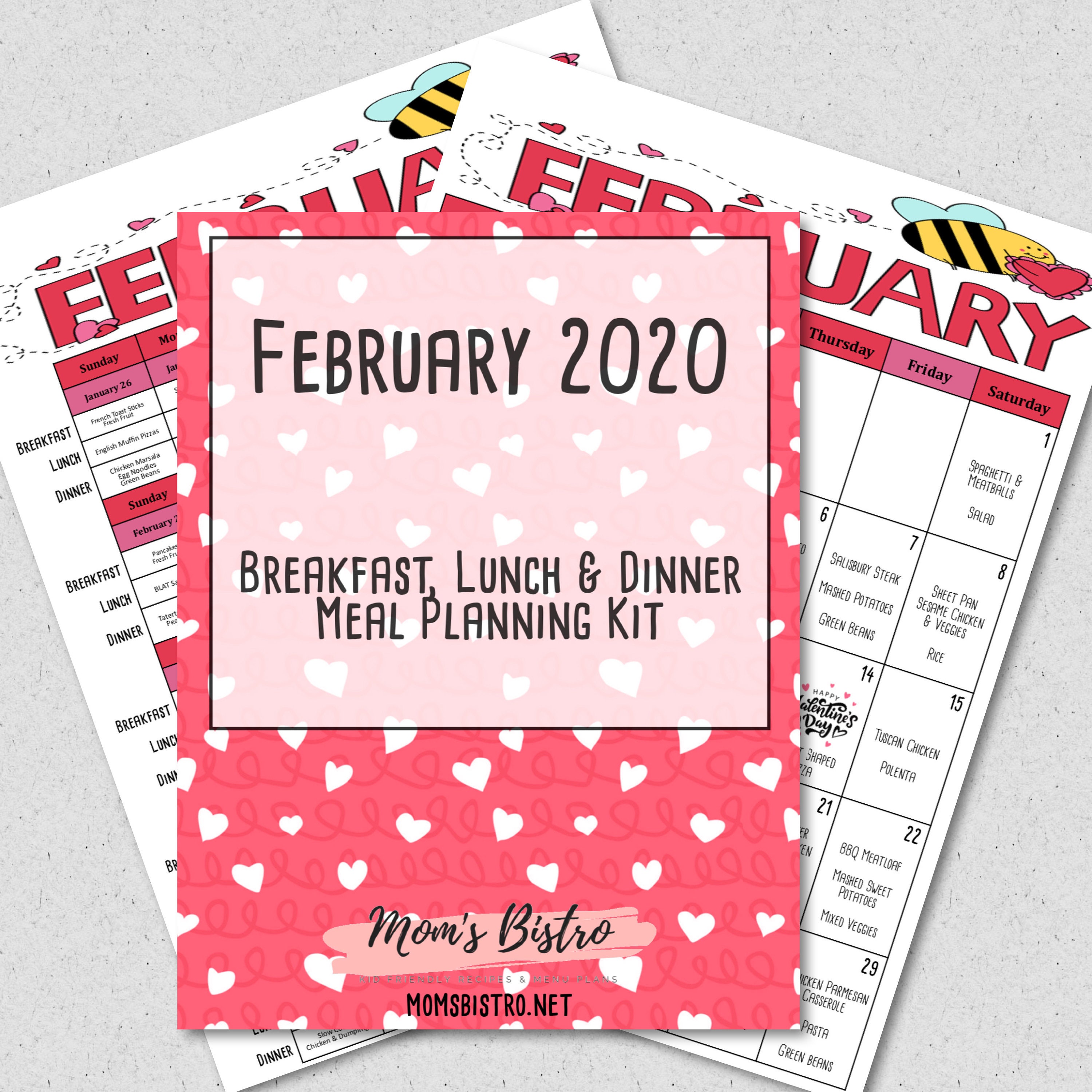 February 2020 Monthly Meal Planner With Grocery List and Cookbook BONUS ...