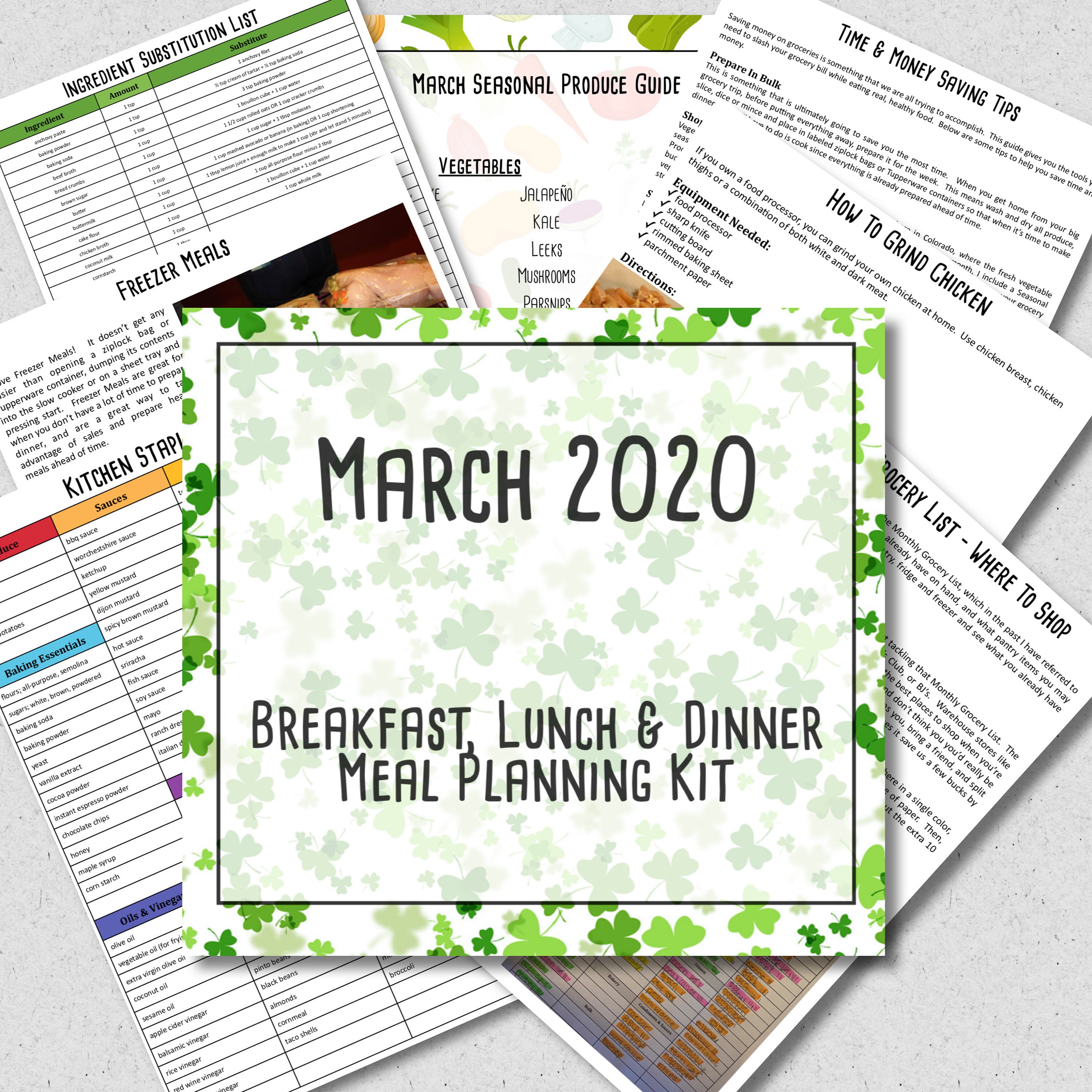 March 2020 Meal Planner and Cookbook | Monthly & Weekly Meal Planner W ...