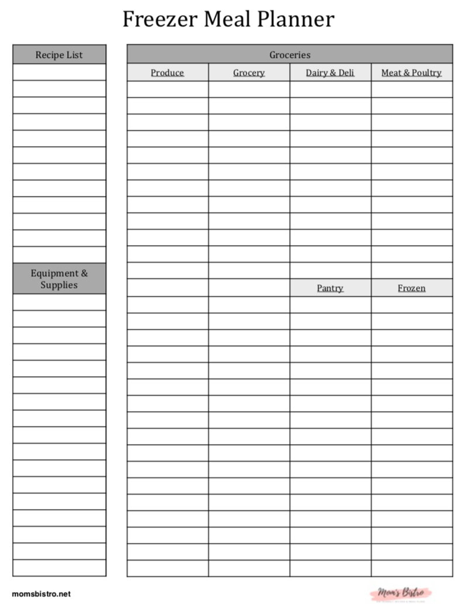 Freezer Meal Plan 2018 Detailed Freezer Meal Planning Guide - Etsy