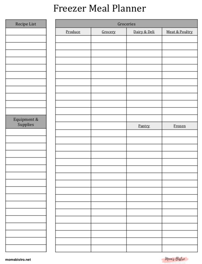 Freezer Meal Plan 2018 Detailed Freezer Meal Planning Guide - Etsy