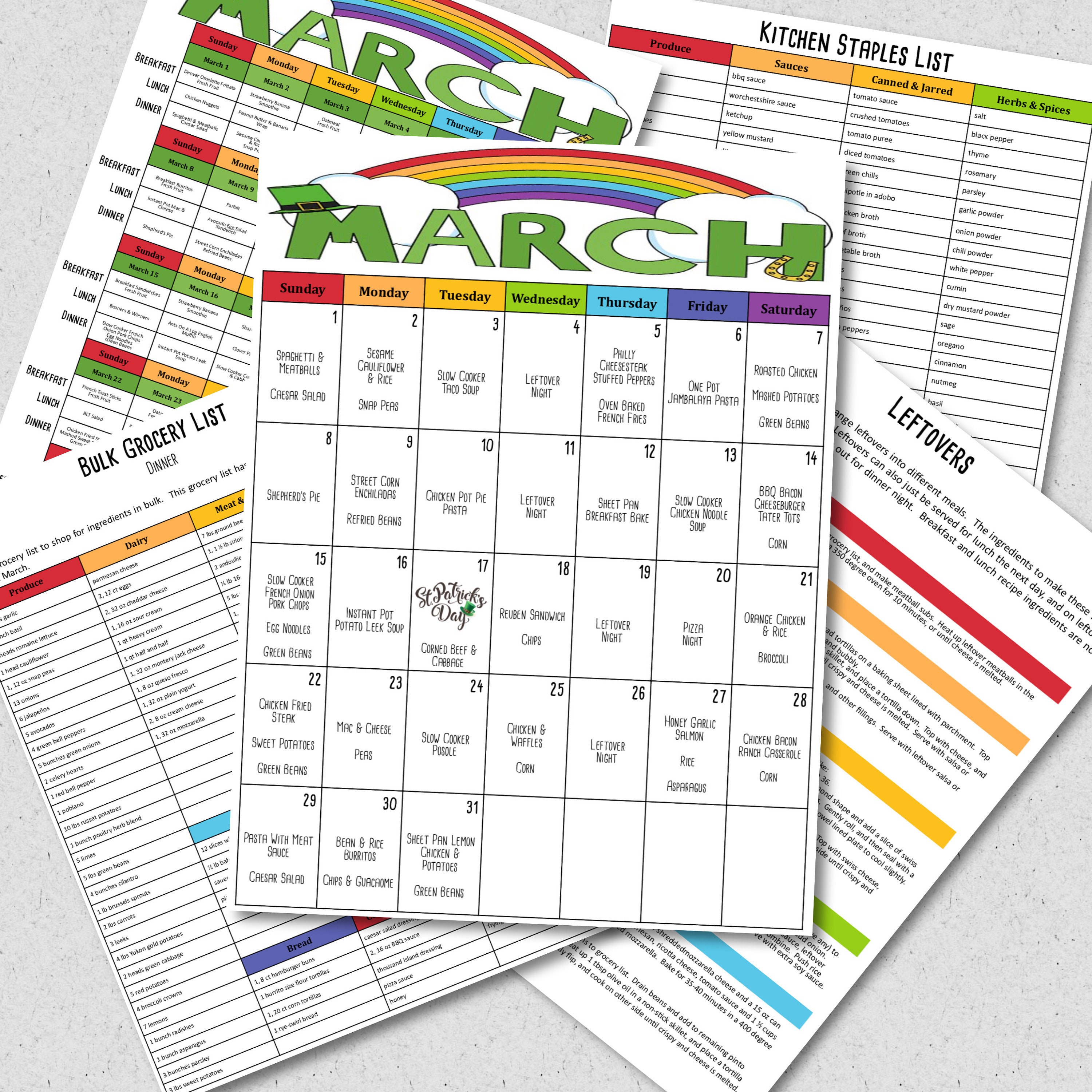 March 2020 Meal Planner and Cookbook Monthly & Weekly Meal Planner W ...