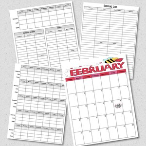 February 2020 Monthly Meal Planner With Grocery List and Cookbook ...