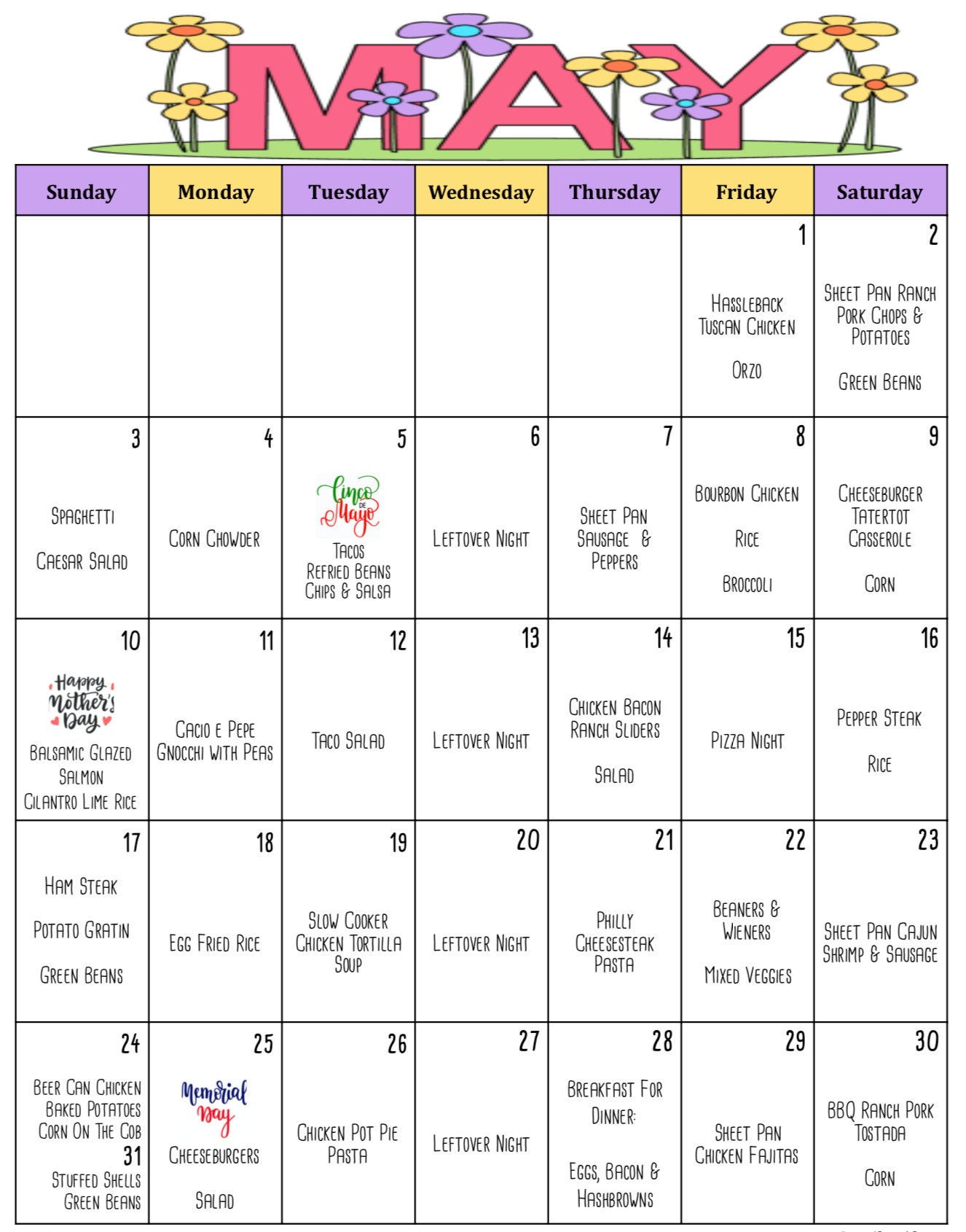 May 2020 Meal Planner and Cookbook Monthly & Weekly Meal Planner W ...