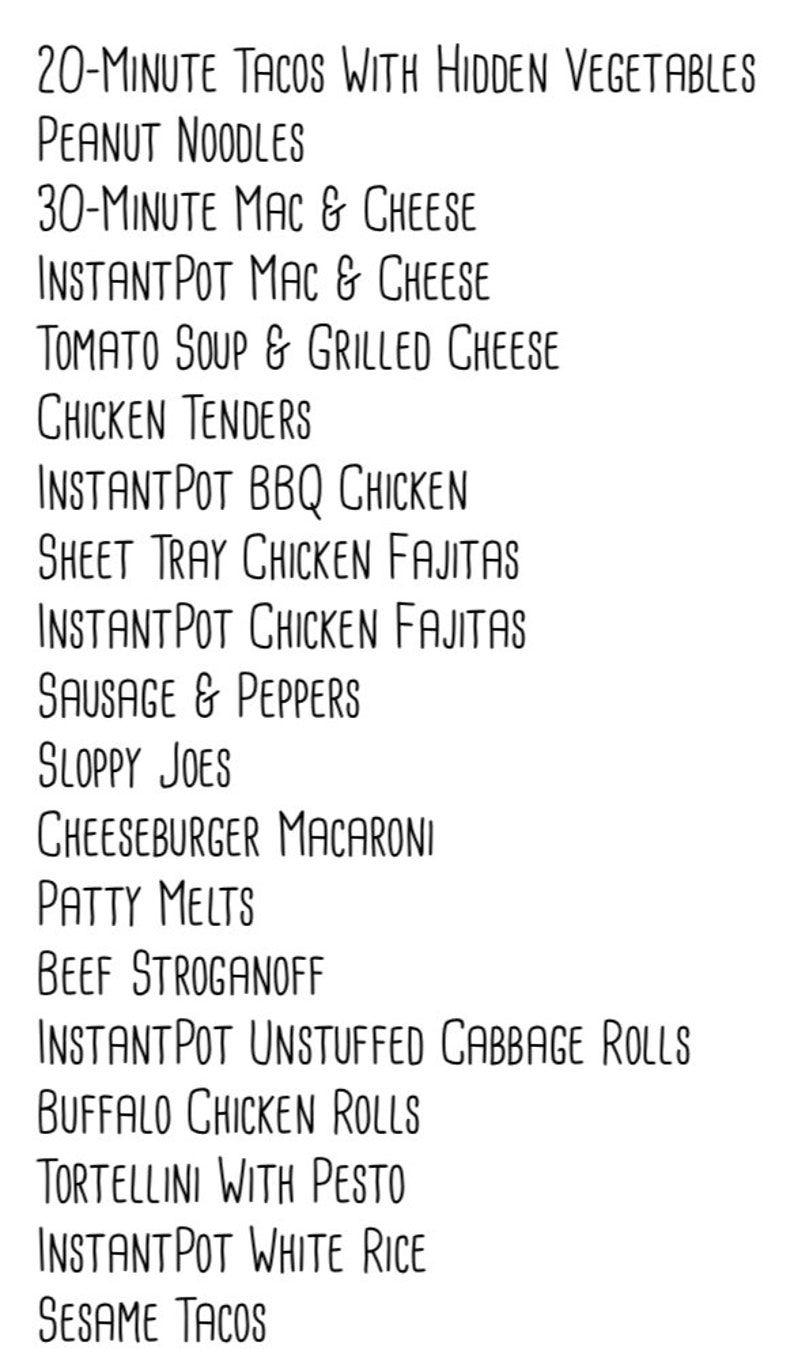 Back to School Basics Meal Planning Guide, School Lunch, Meal Planner ...