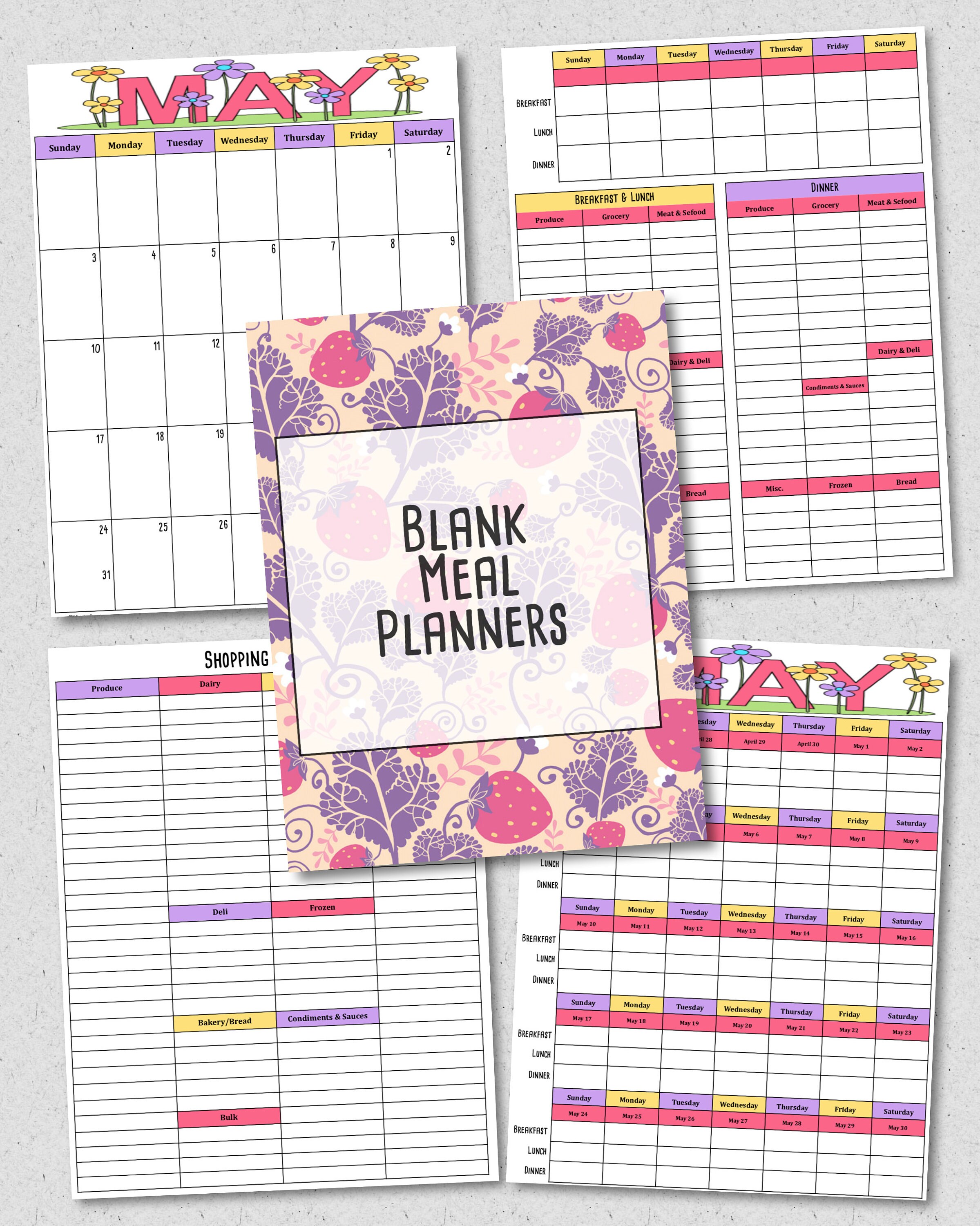 May 2020 Meal Planner and Cookbook Monthly & Weekly Meal Planner W ...