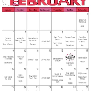 February 2020 Monthly Meal Planner With Grocery List and Cookbook ...