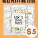 Back to School Basics Meal Planning Guide, School Lunch, Meal Planner ...