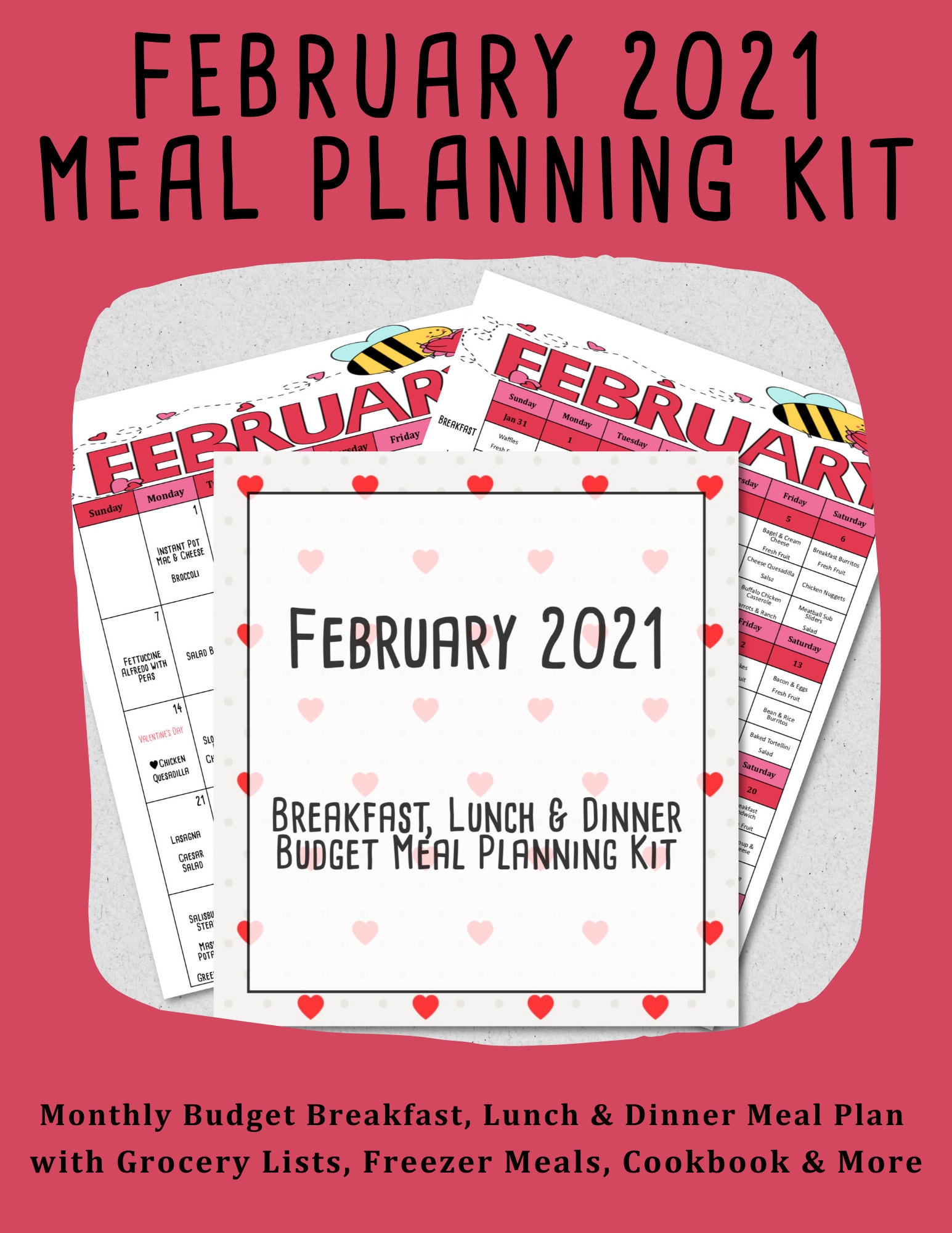 February 2021 Monthly Breakfast Lunch & Dinner Budget Meal - Etsy