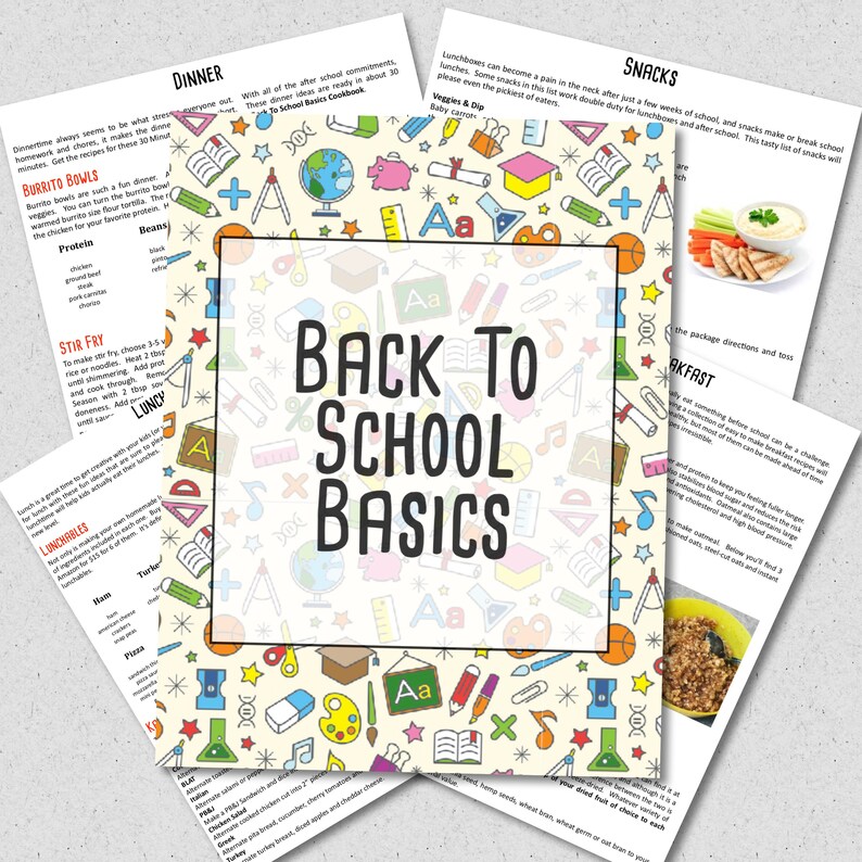 Back to School Basics Meal Planning Guide, School Lunch, Meal Planner ...