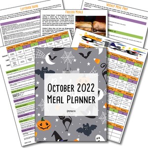 Printable Meal Plan October Meal Plan Monthly Meal Planner W/ Grocery ...