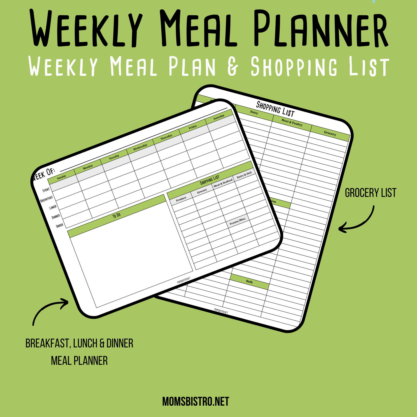 Ultimate Meal Planner Weekly Meal Planner Printable Meal Planning ...