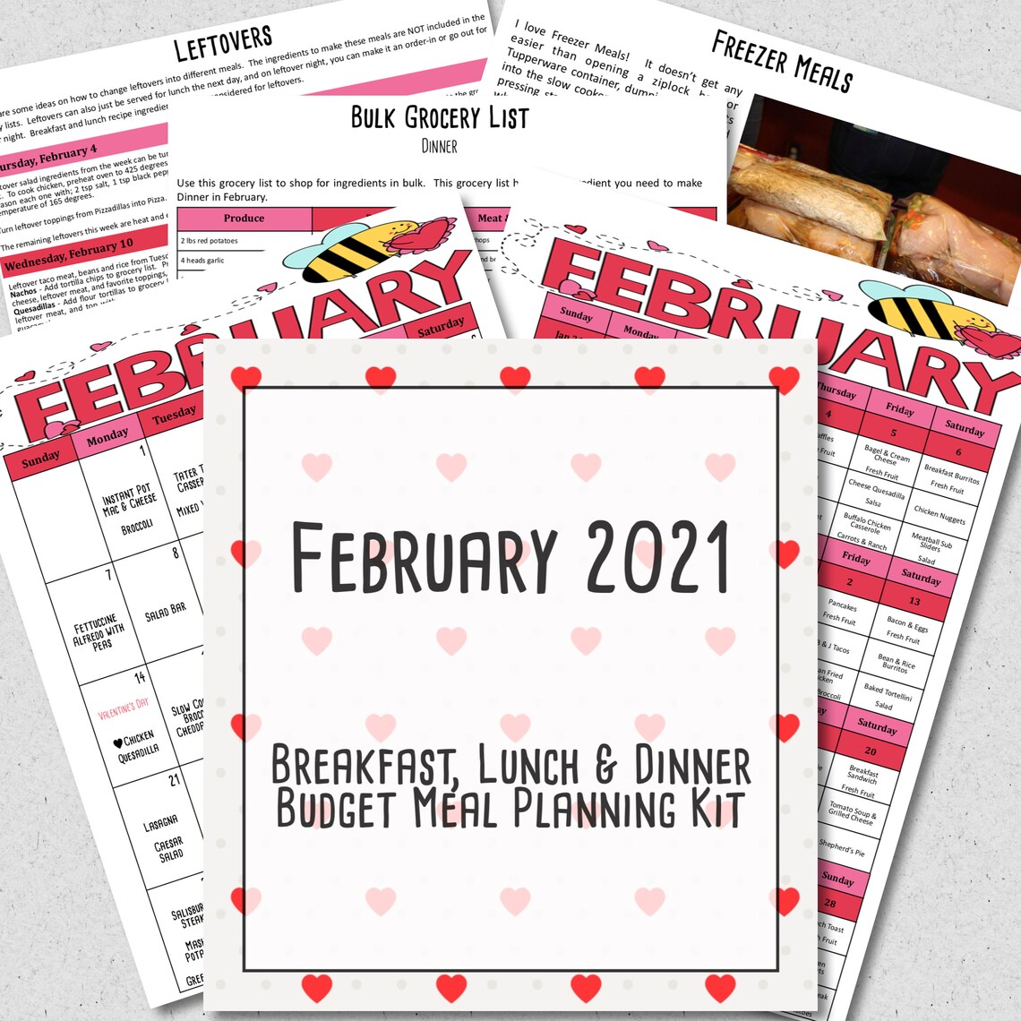 February 2021 Monthly Breakfast Lunch & Dinner Budget Meal - Etsy